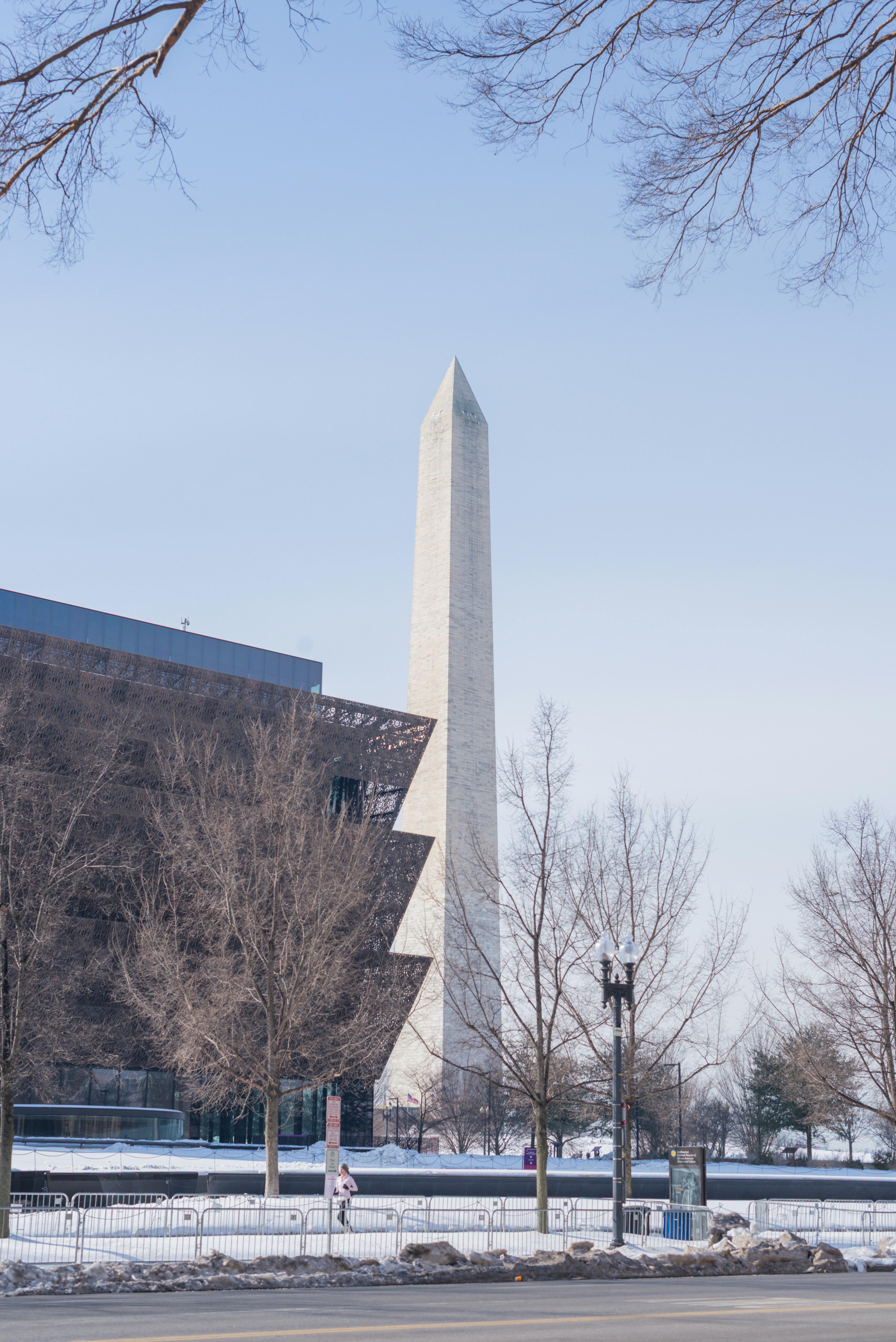 Monumental Obelisk Against Winter Sky