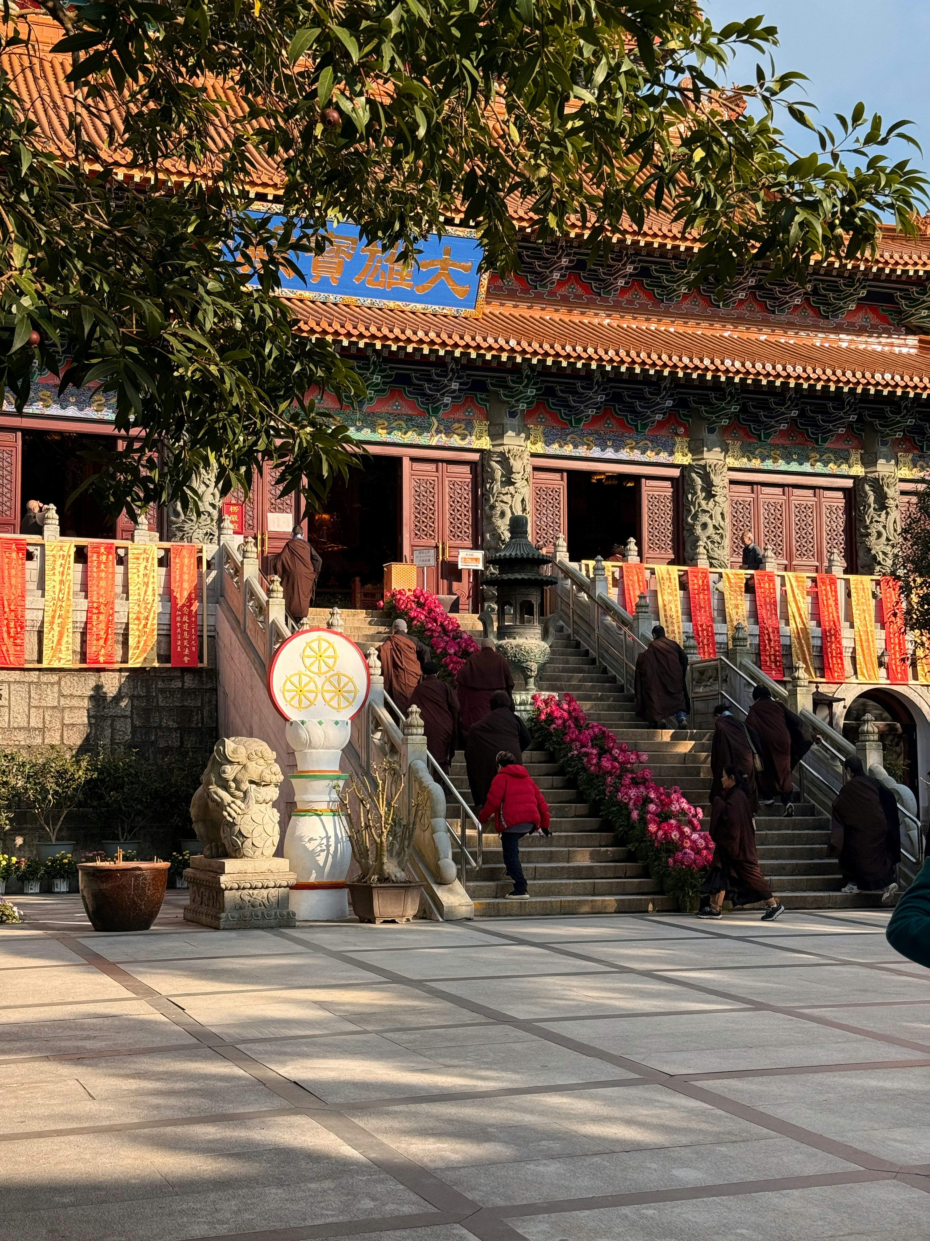 Steps to the Lantern Temple: Monks and Colors