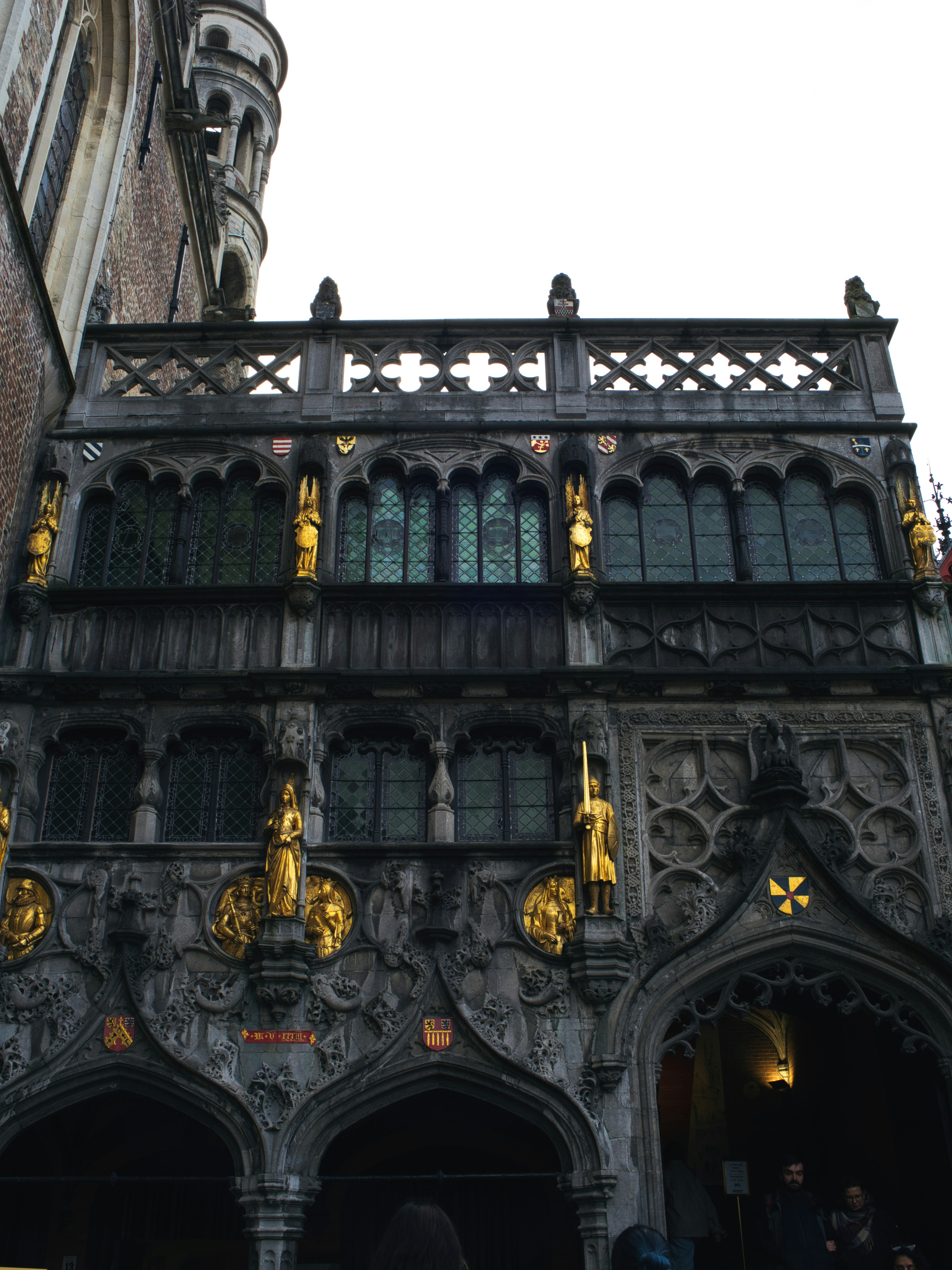 Gothic Facade in Gold and Shadow