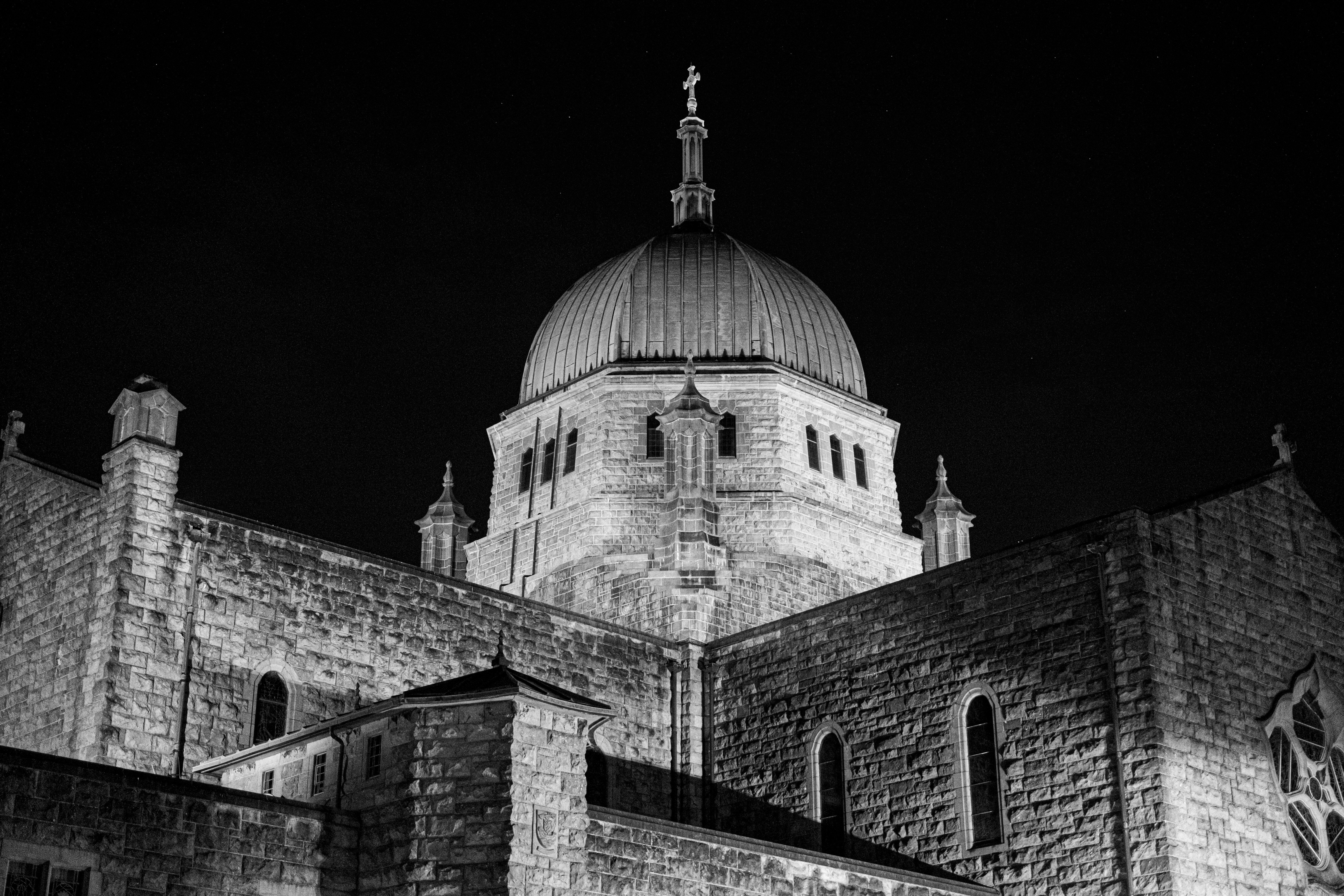 Moonlit Dome: An Ancient Fortress Crowned in Night
