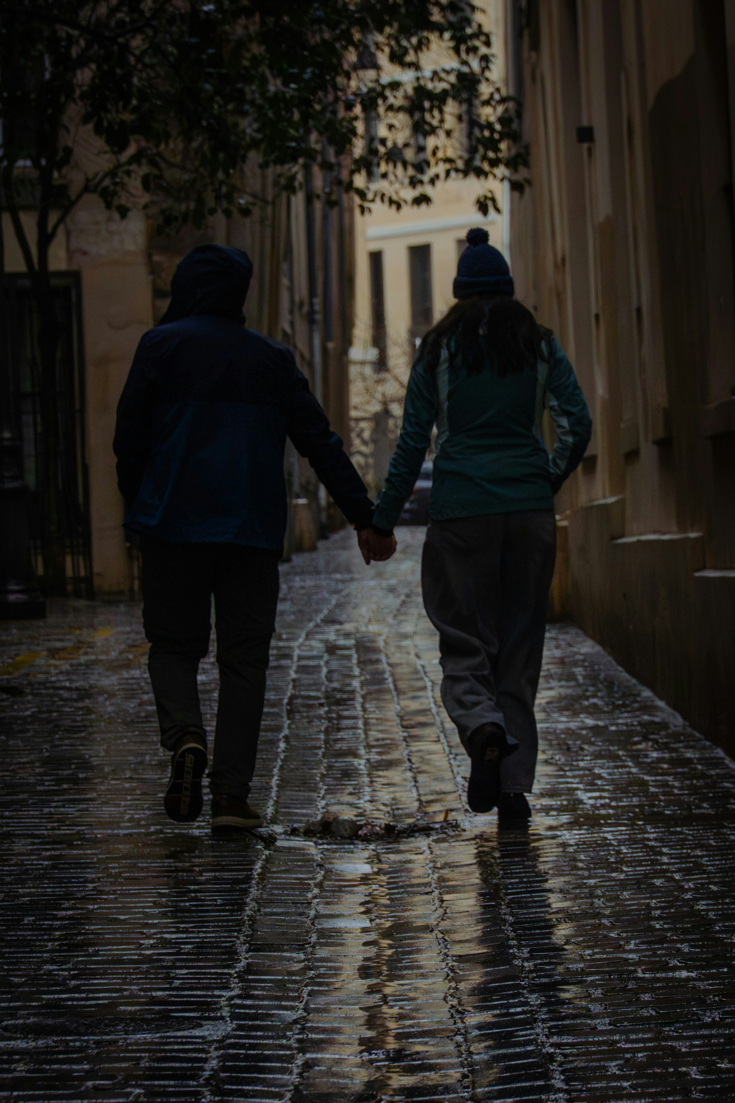 Rusted Cobblestones and Hand in Hand