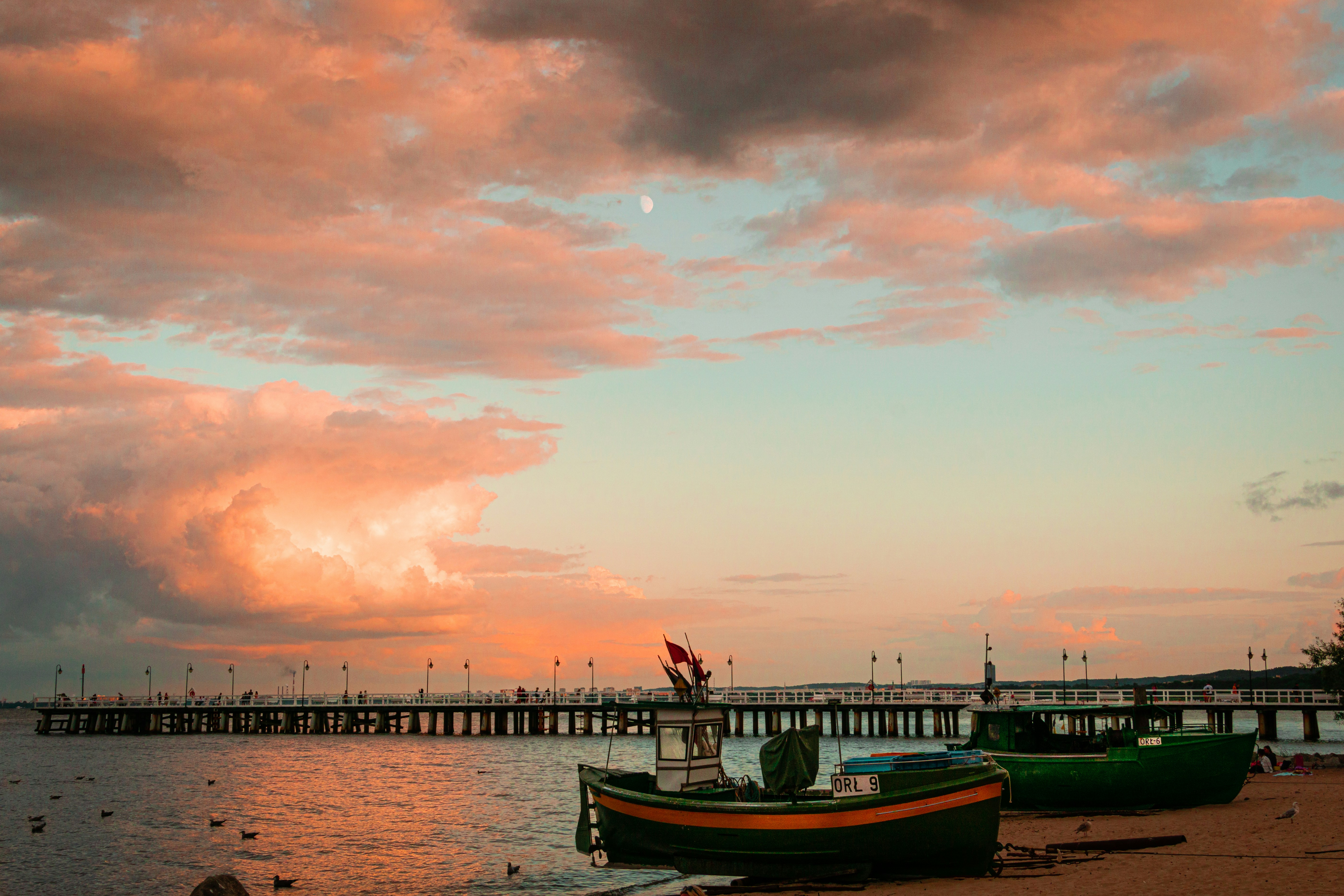 Sunset Docks: Boats Rest by a Quiet Pier at Dusk
