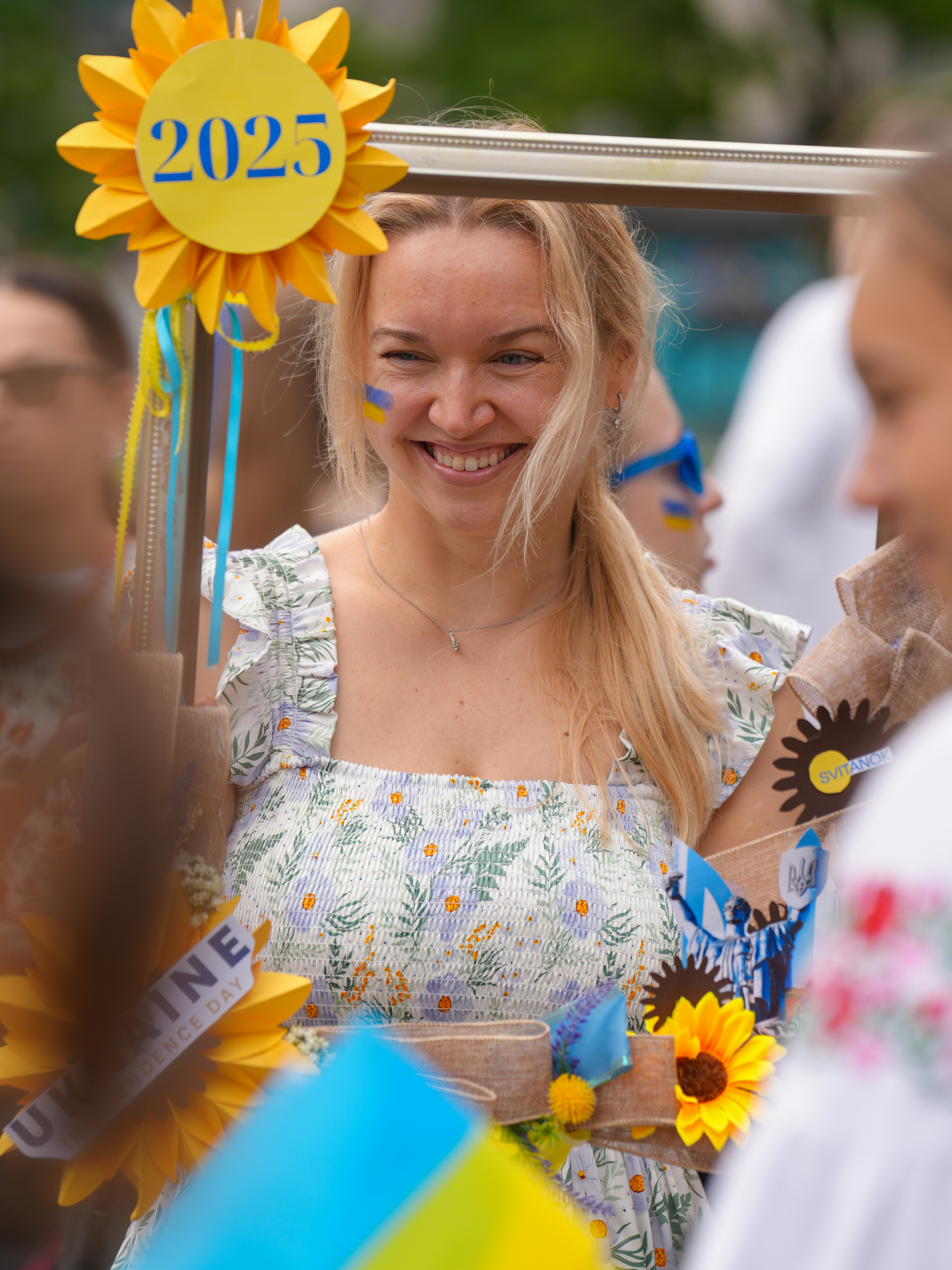 Sunflower Banner: A Moment of Festival Cheer