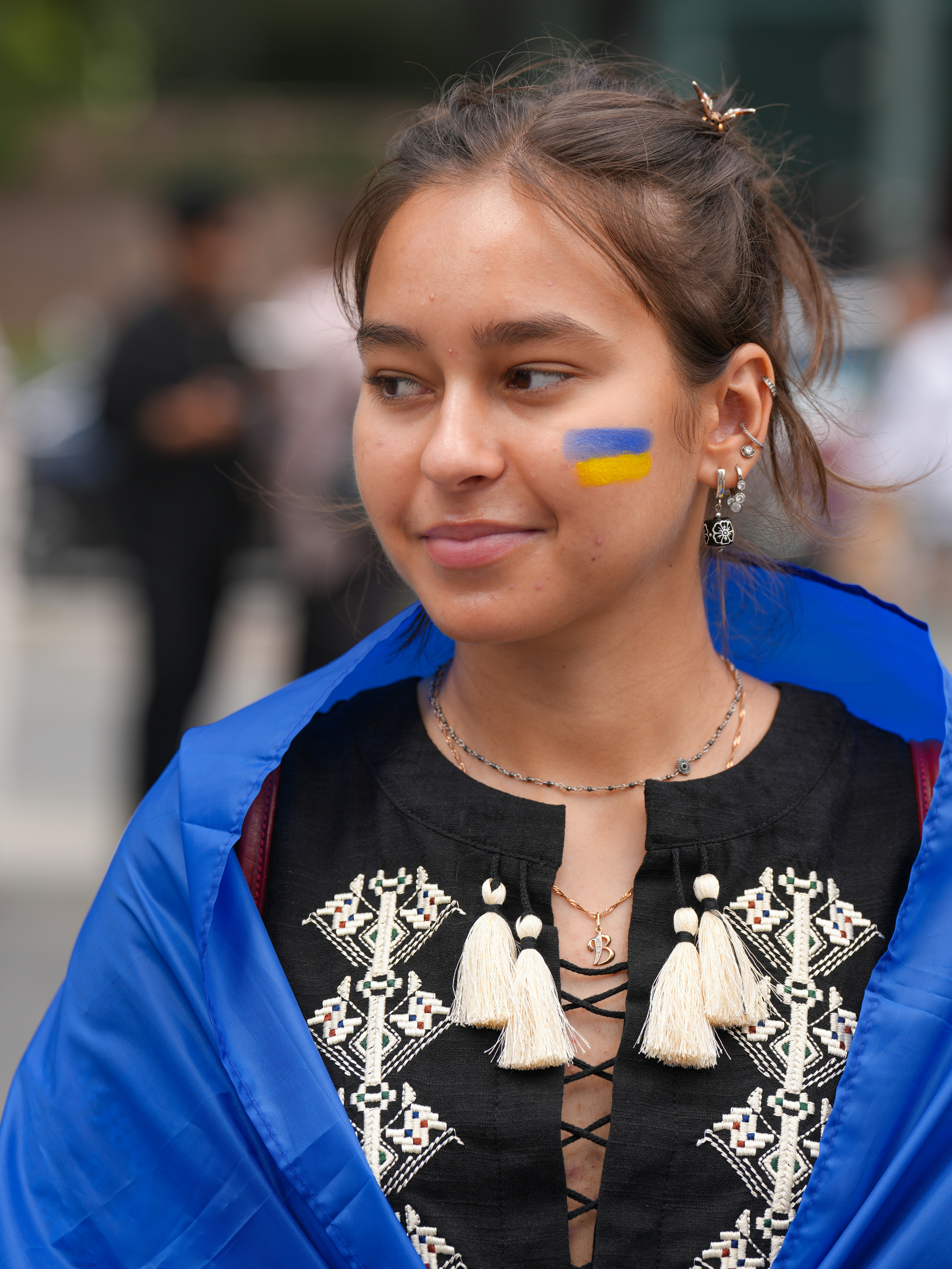 Ukrainian Flag Moment: Portrait with a Quiet Smile