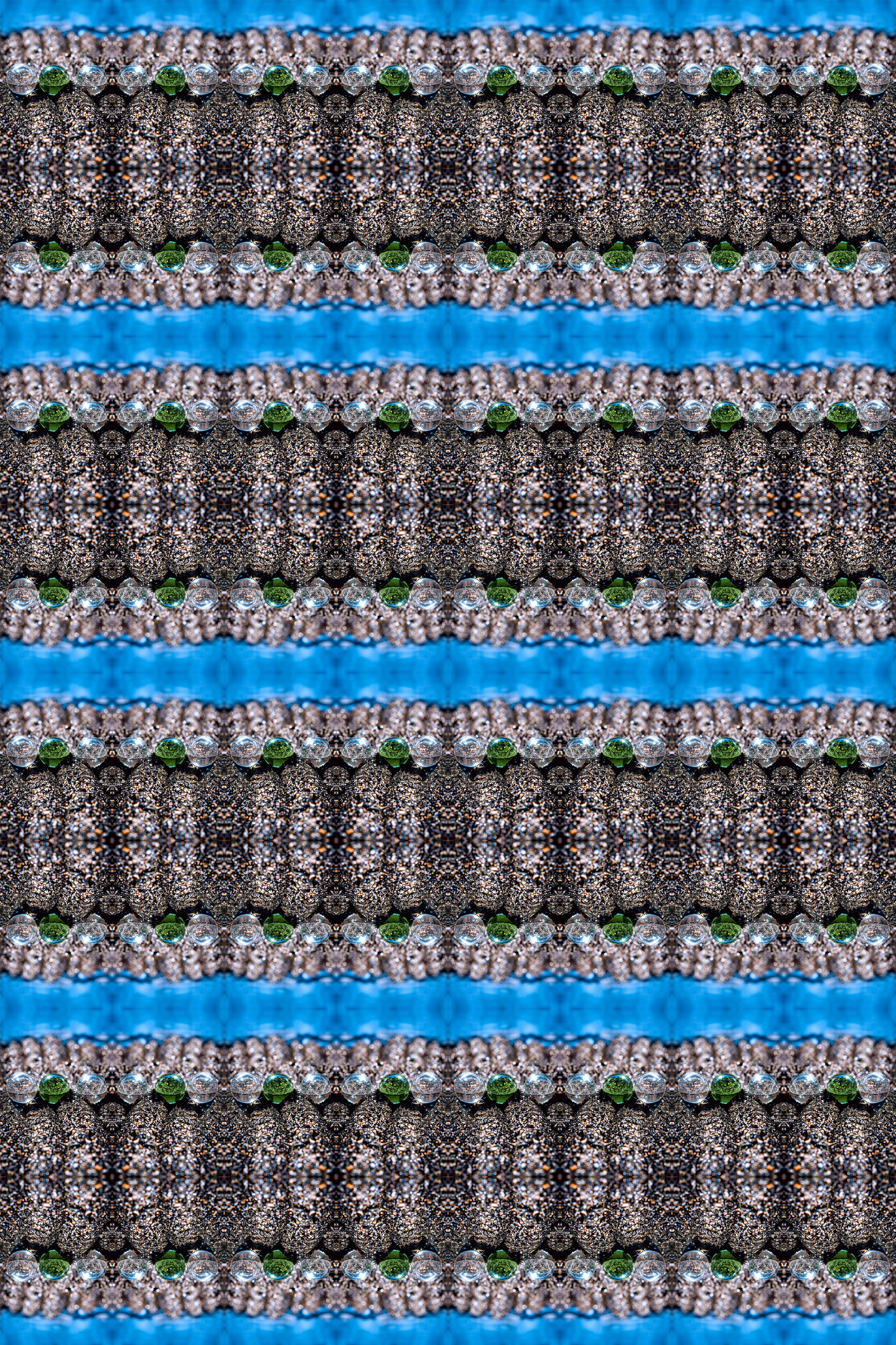 Repetitive Ripple: A Kaleidoscope of Pebbles and Blue Stripes