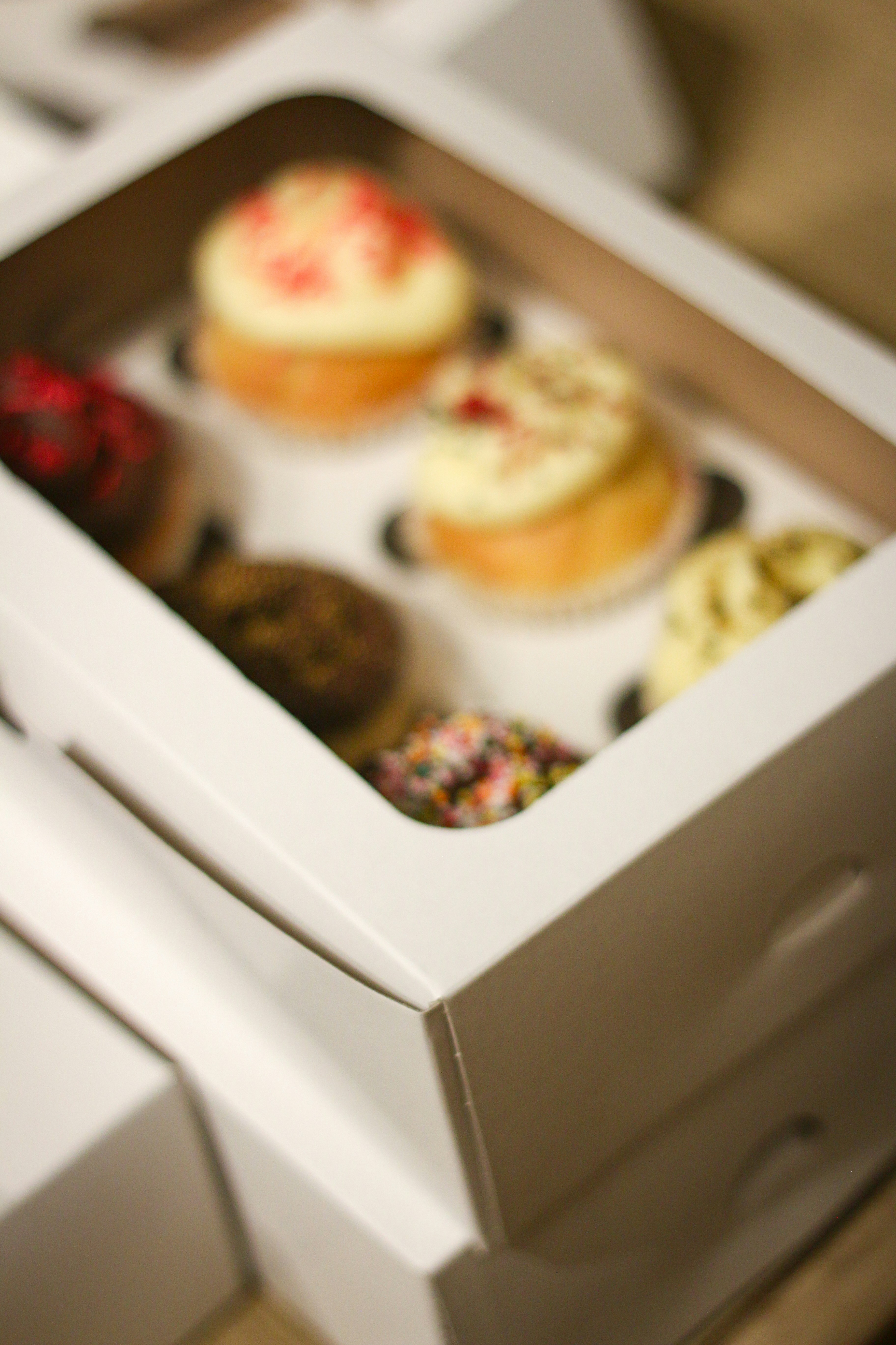 Sugared Delights in Soft Focus: A Box of Assorted Mini Desserts