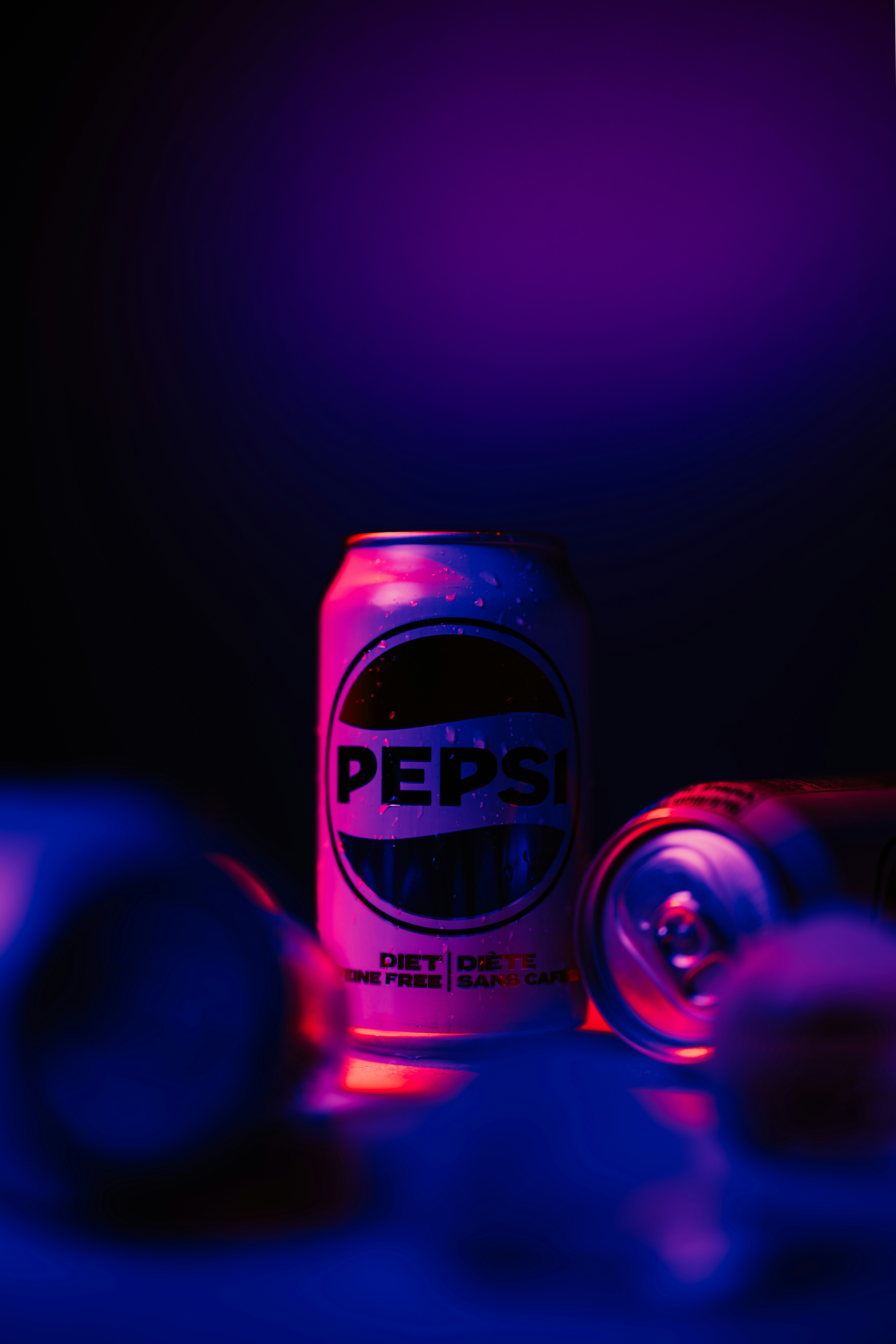Midnight Soda: A Neon Pepsi Portrait in Velvet Purple