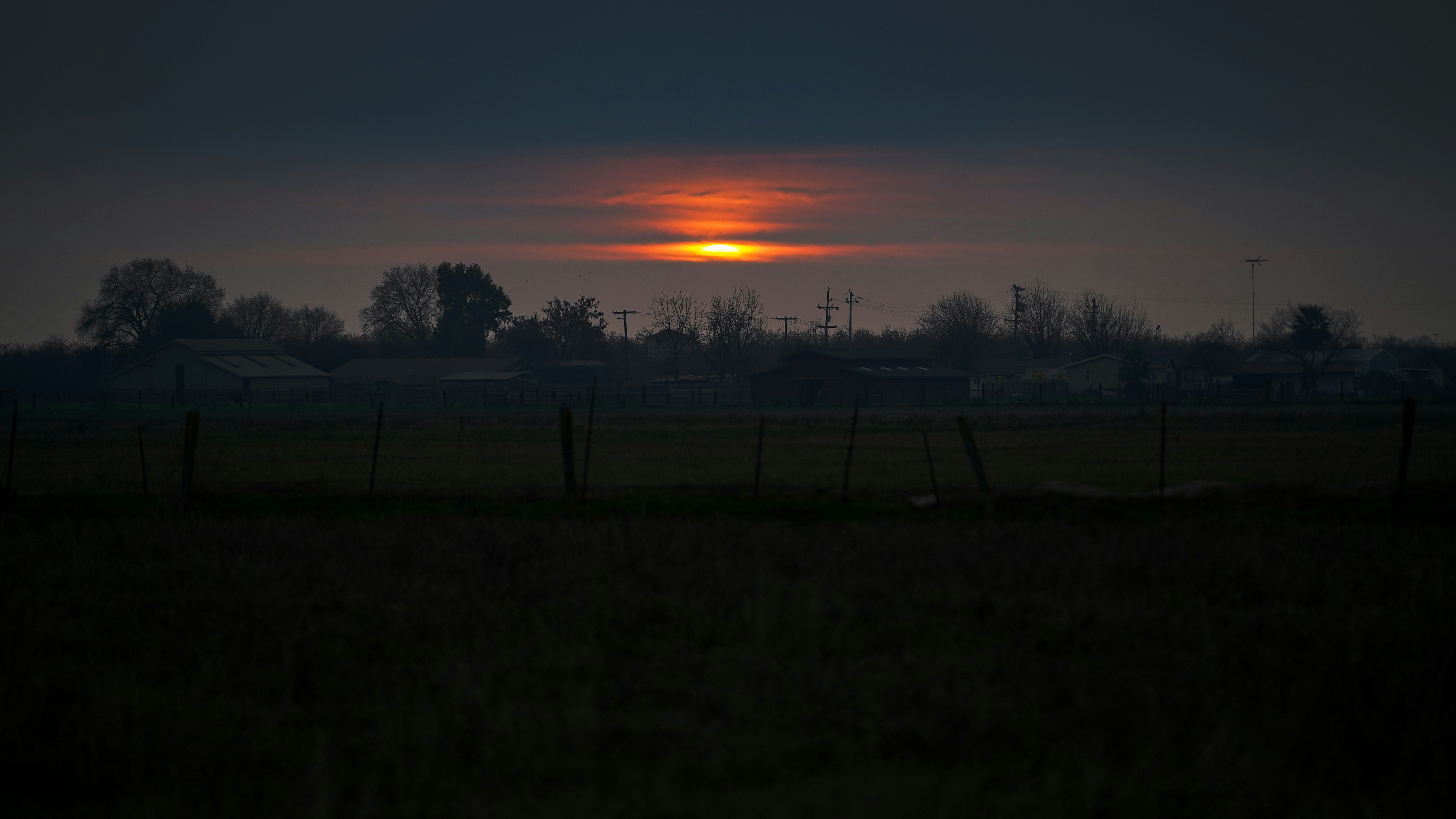 Dusk on the Plain: Quiet Horizon and Distant silhouettes