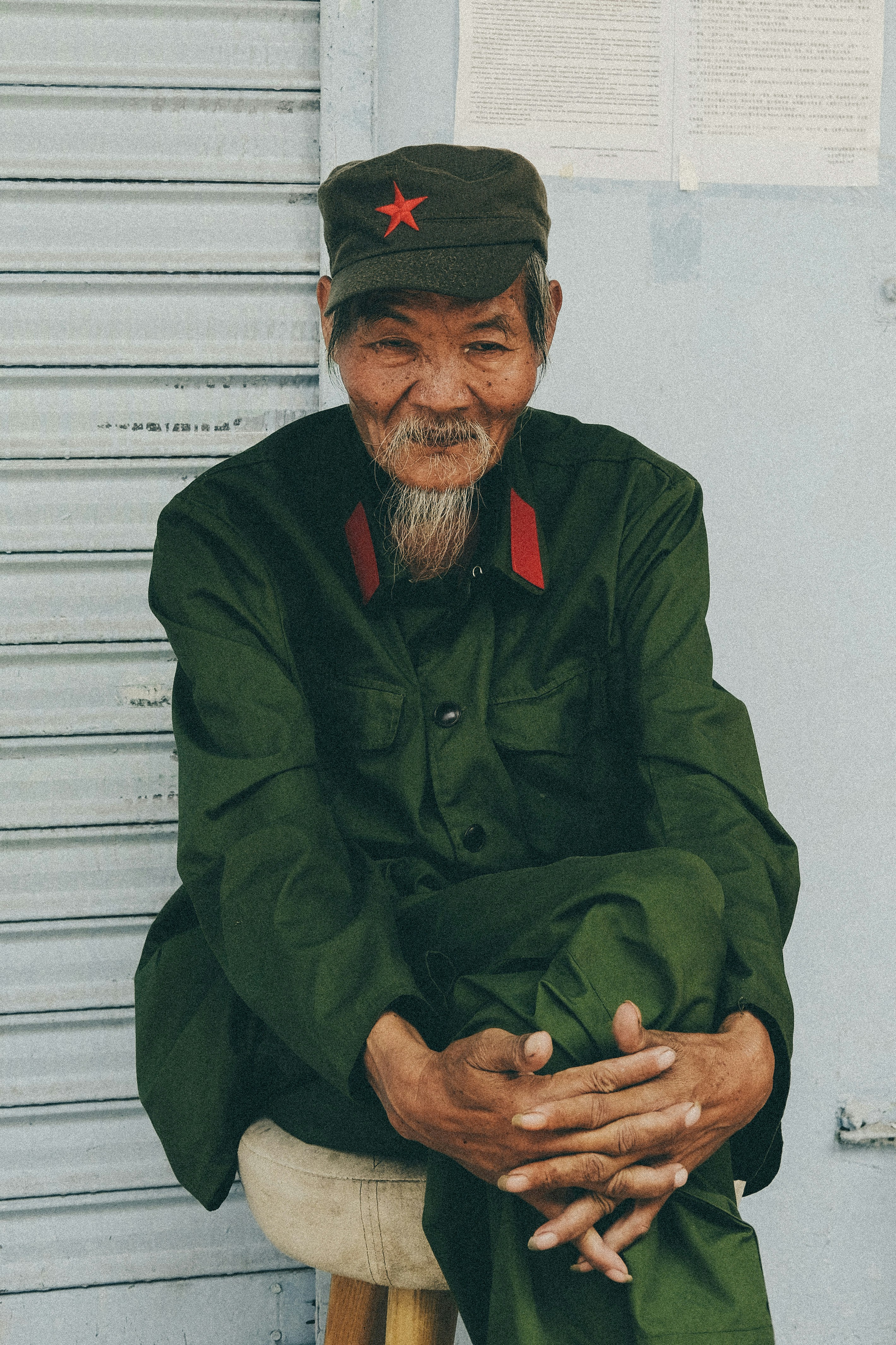Lonely Revolutionary: An Elder Portrait in Green