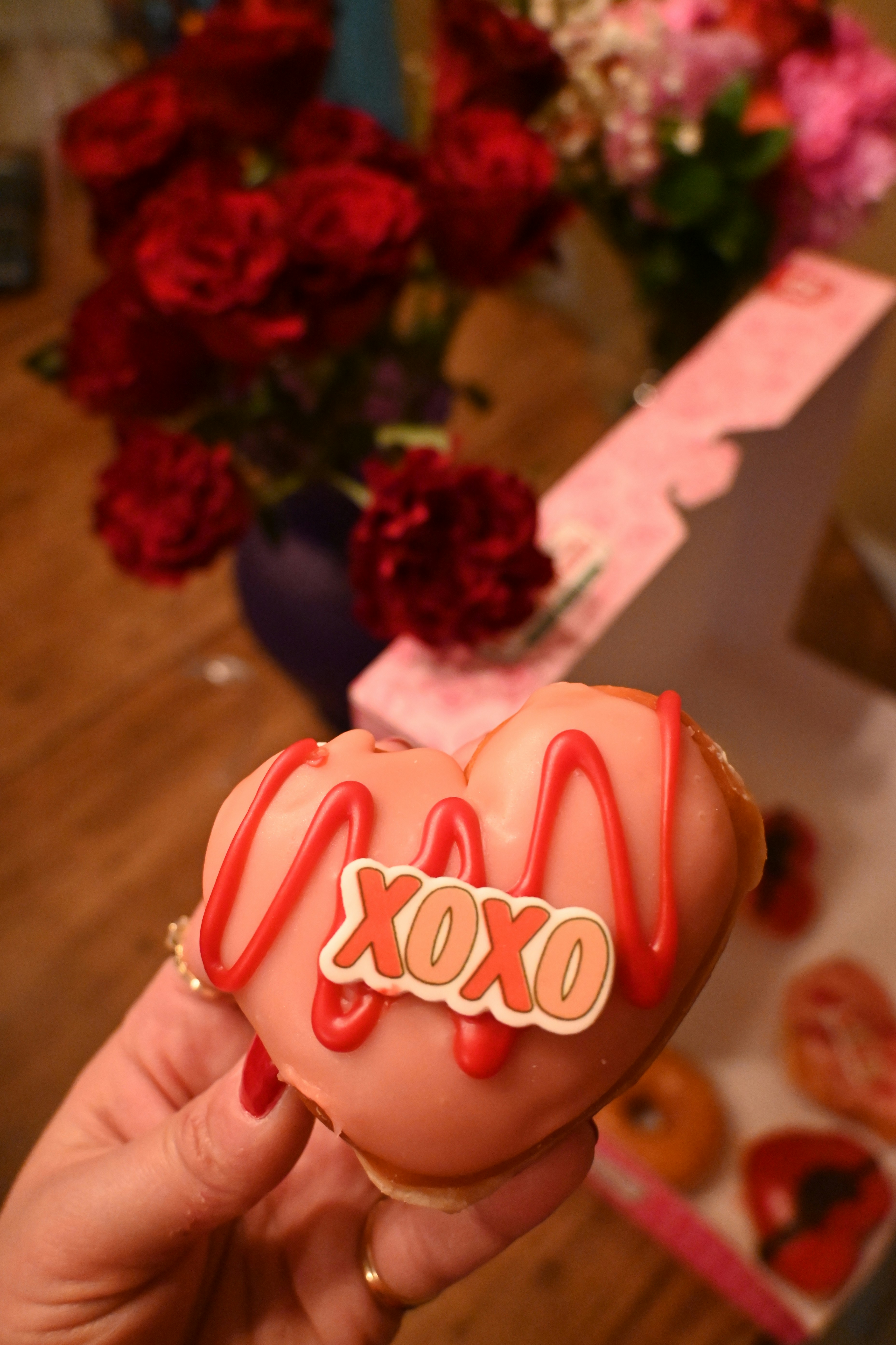 Valentine Treat: A Heart-Shaped Donut with XOXO Drizzle