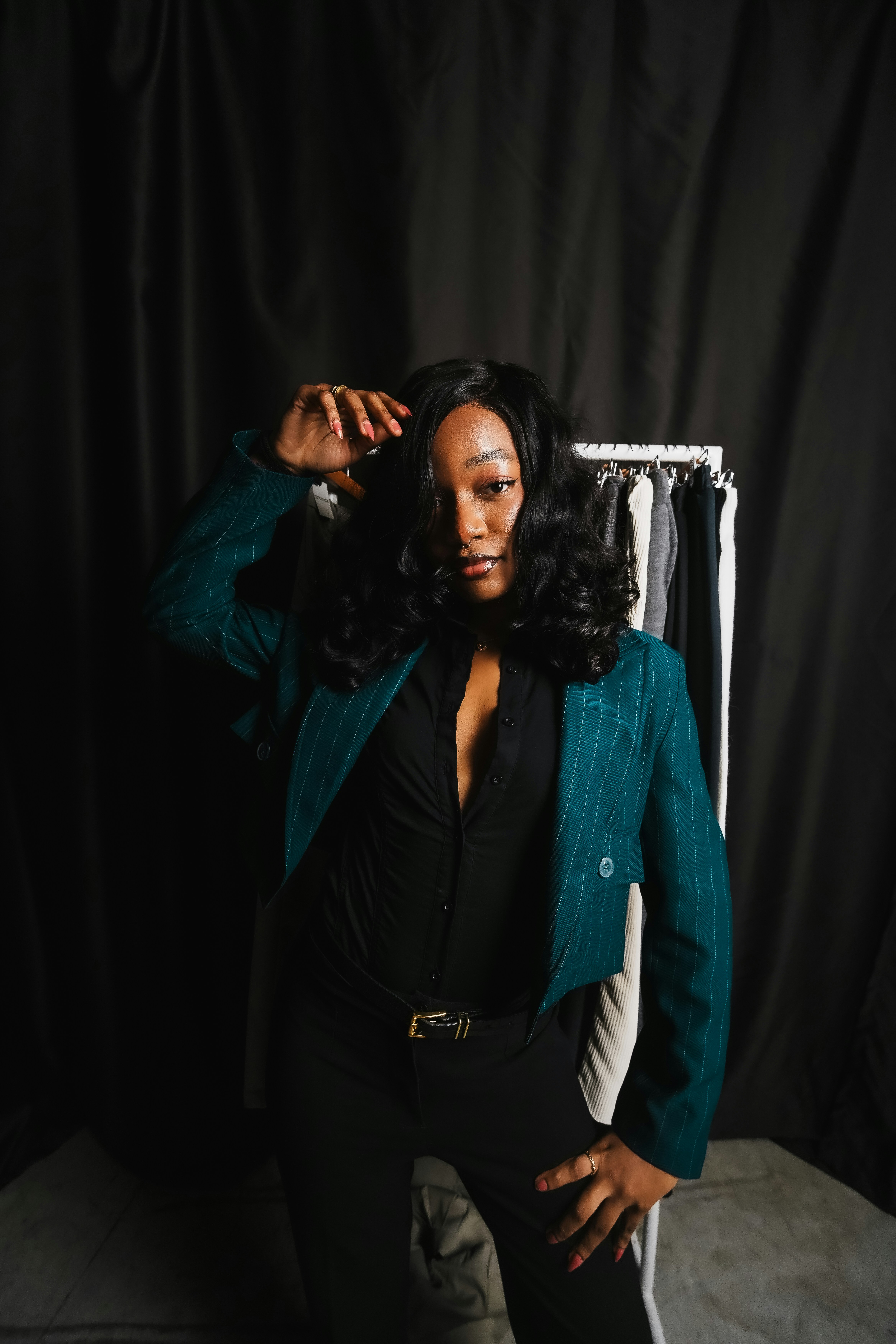 Powerful Portrait in a Velvet Night: A Stylish Poise