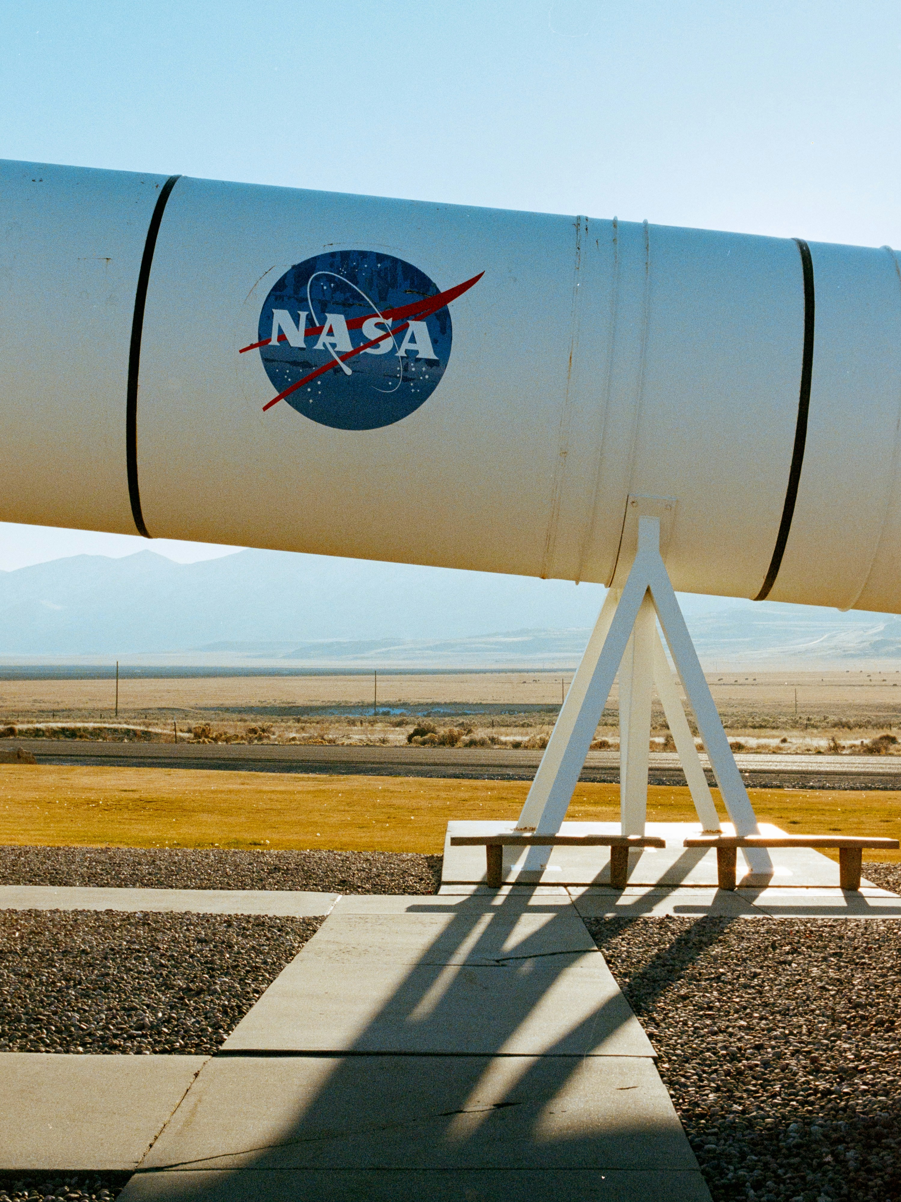 NASA Tube at Distant Desert Horizon