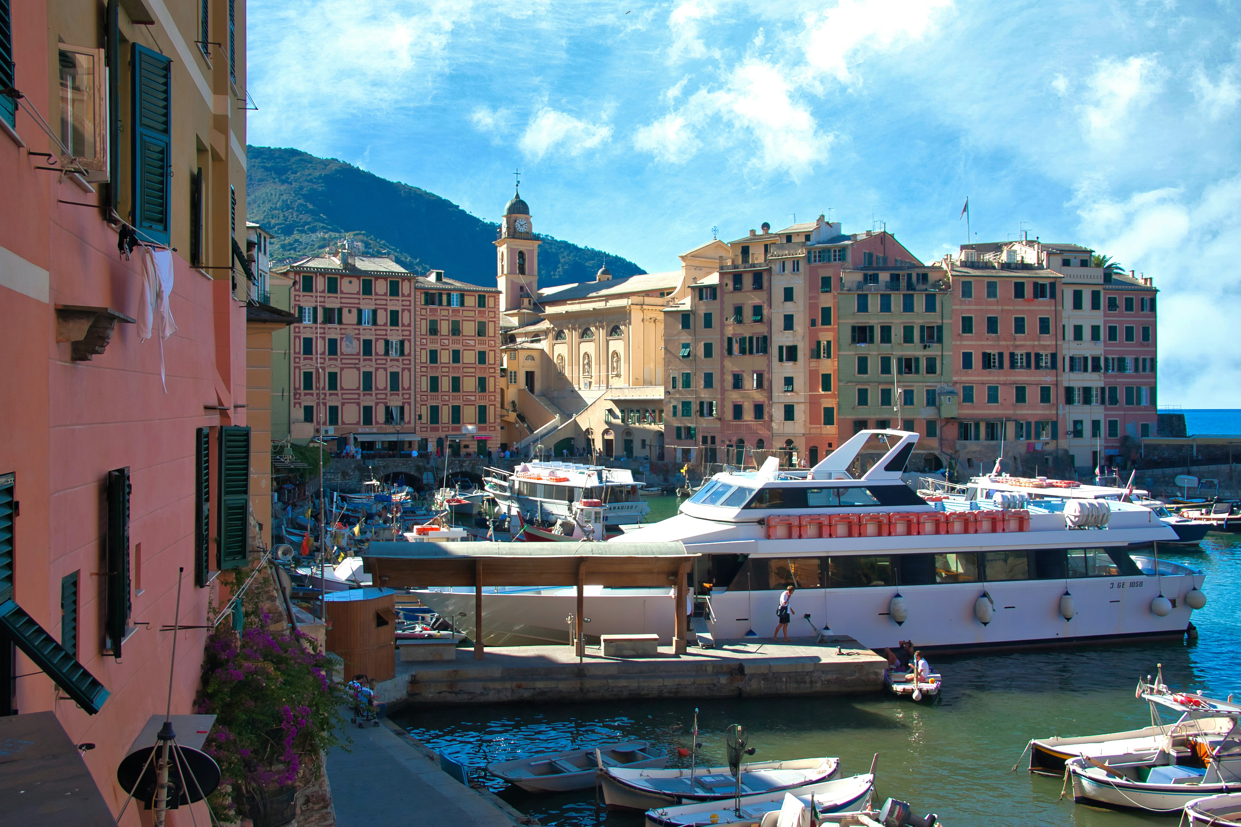 Harbor of Villefranche: Boats Rest Between Colorful Townscape