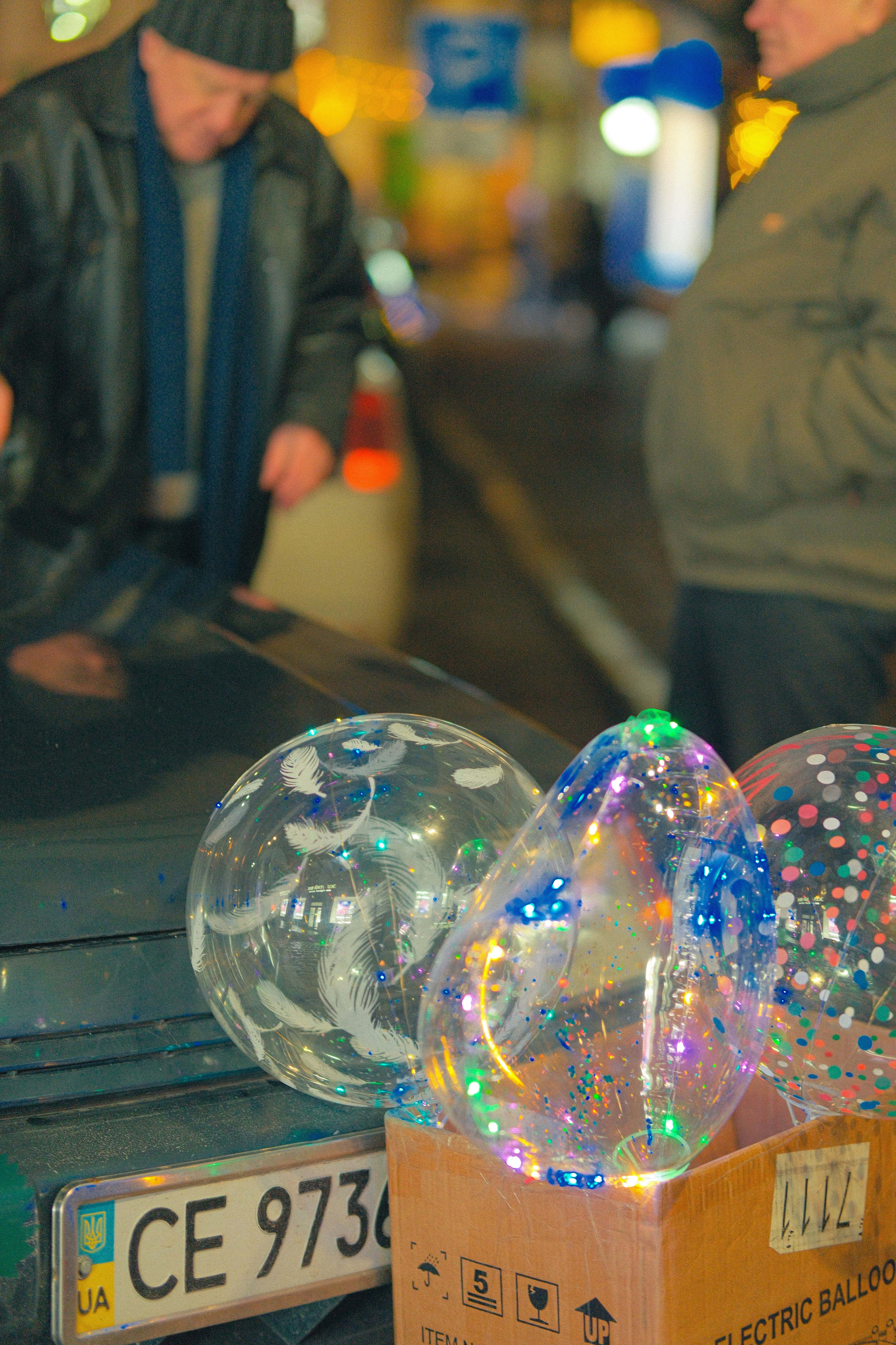 Floating Lights on a Street Stall