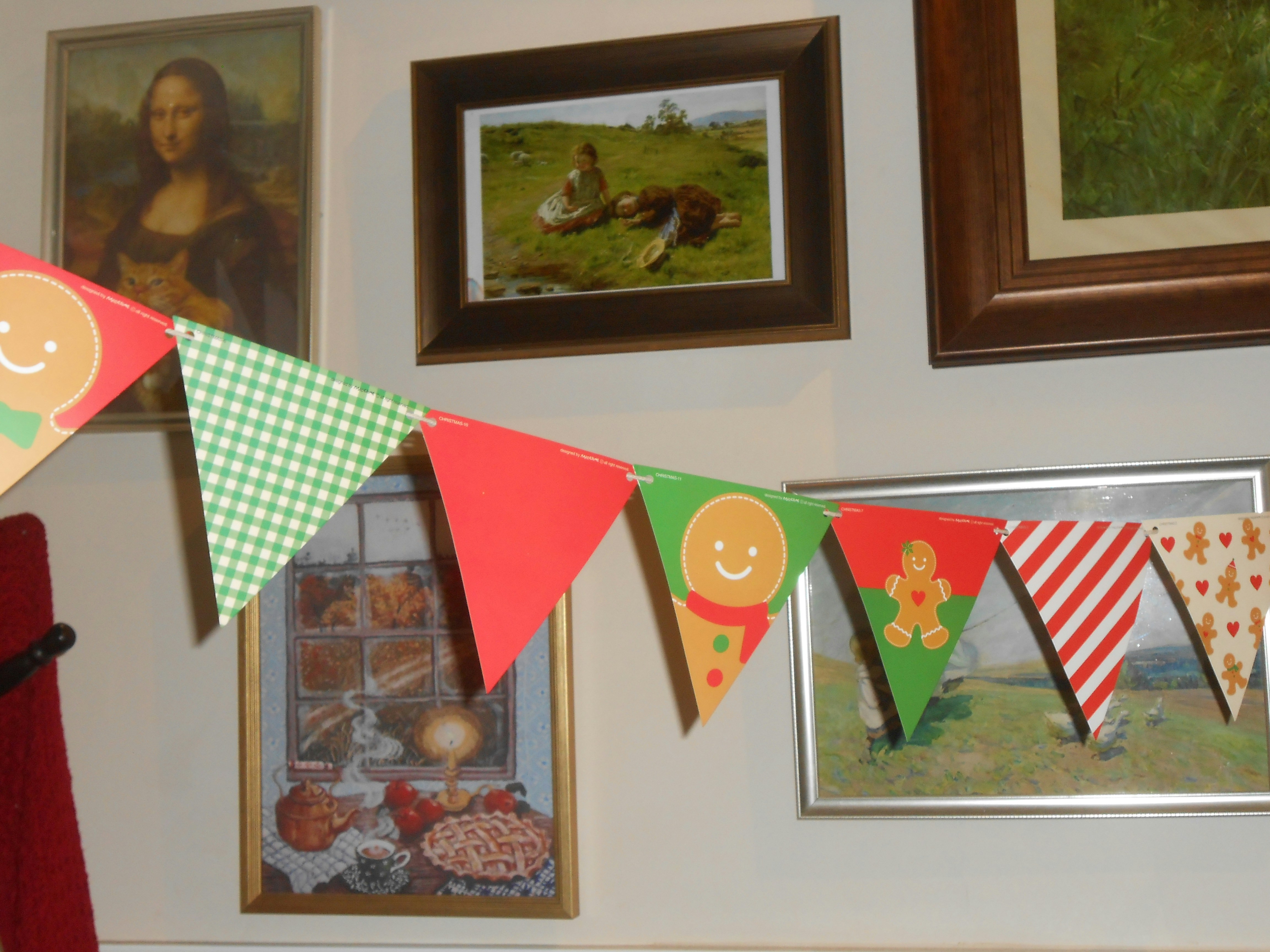 Gingerbread man and candy cane holiday banner