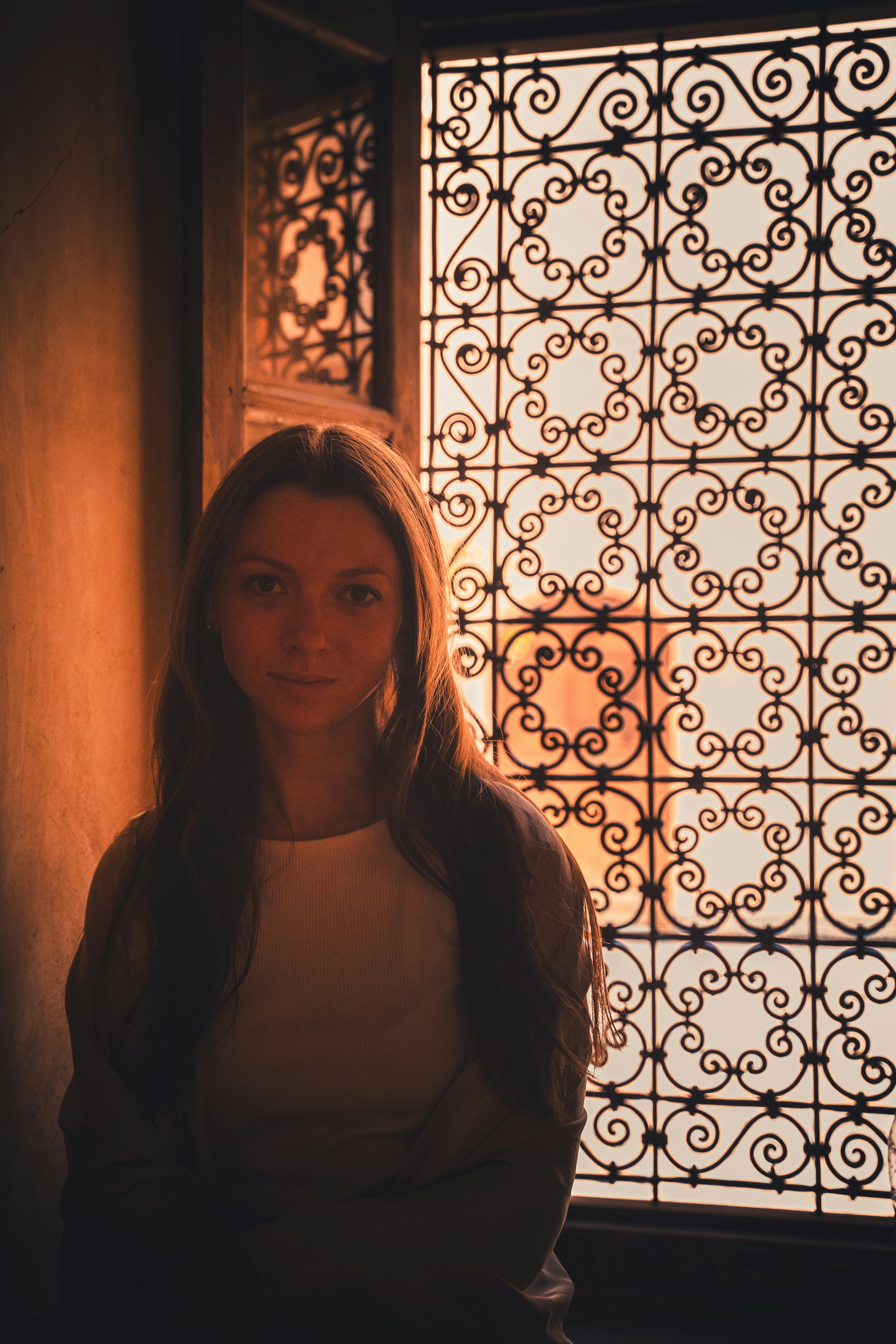 Portrait in Warm Ironwork Light