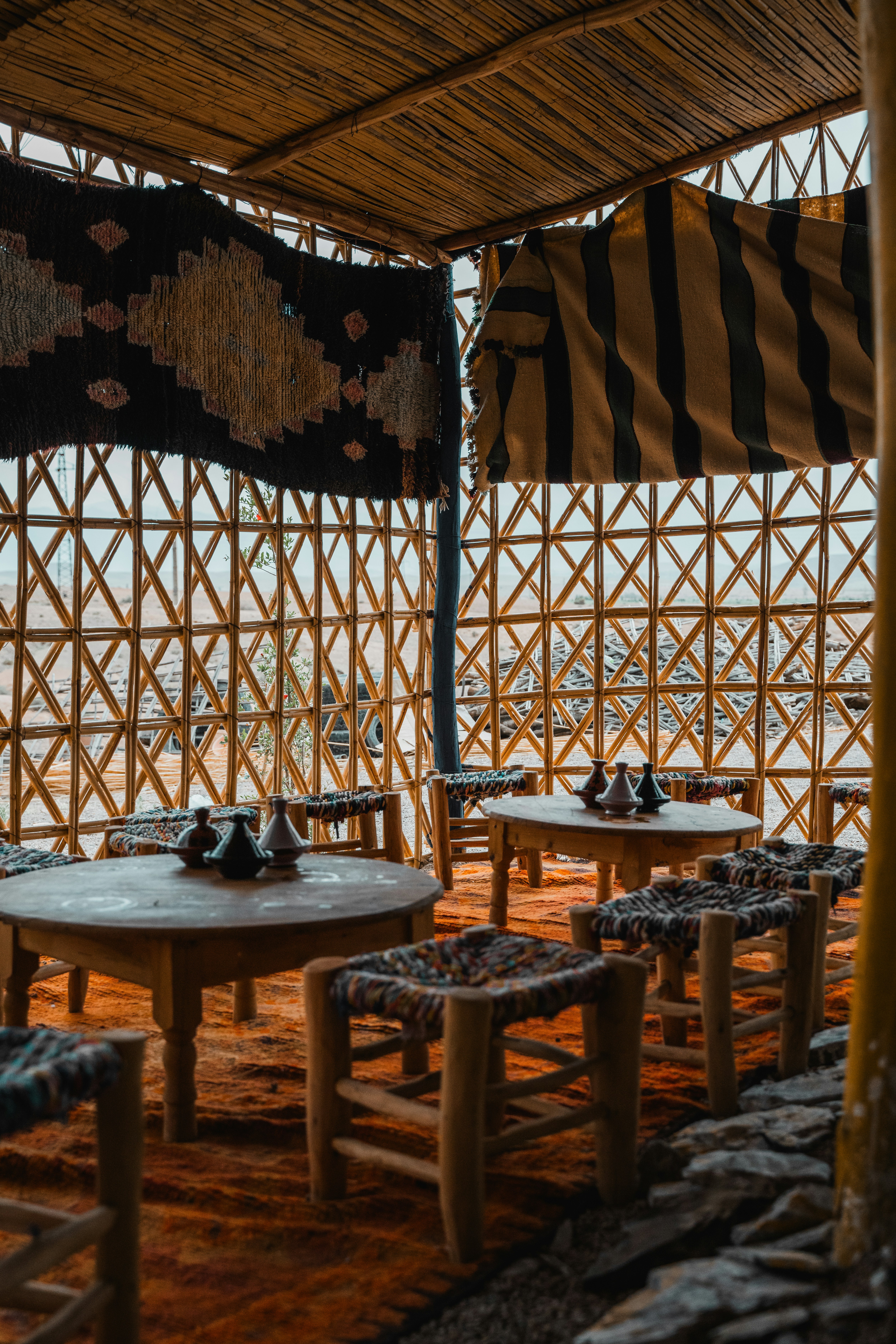 Rattan Roof Café: Warm Light, Looming Shadows