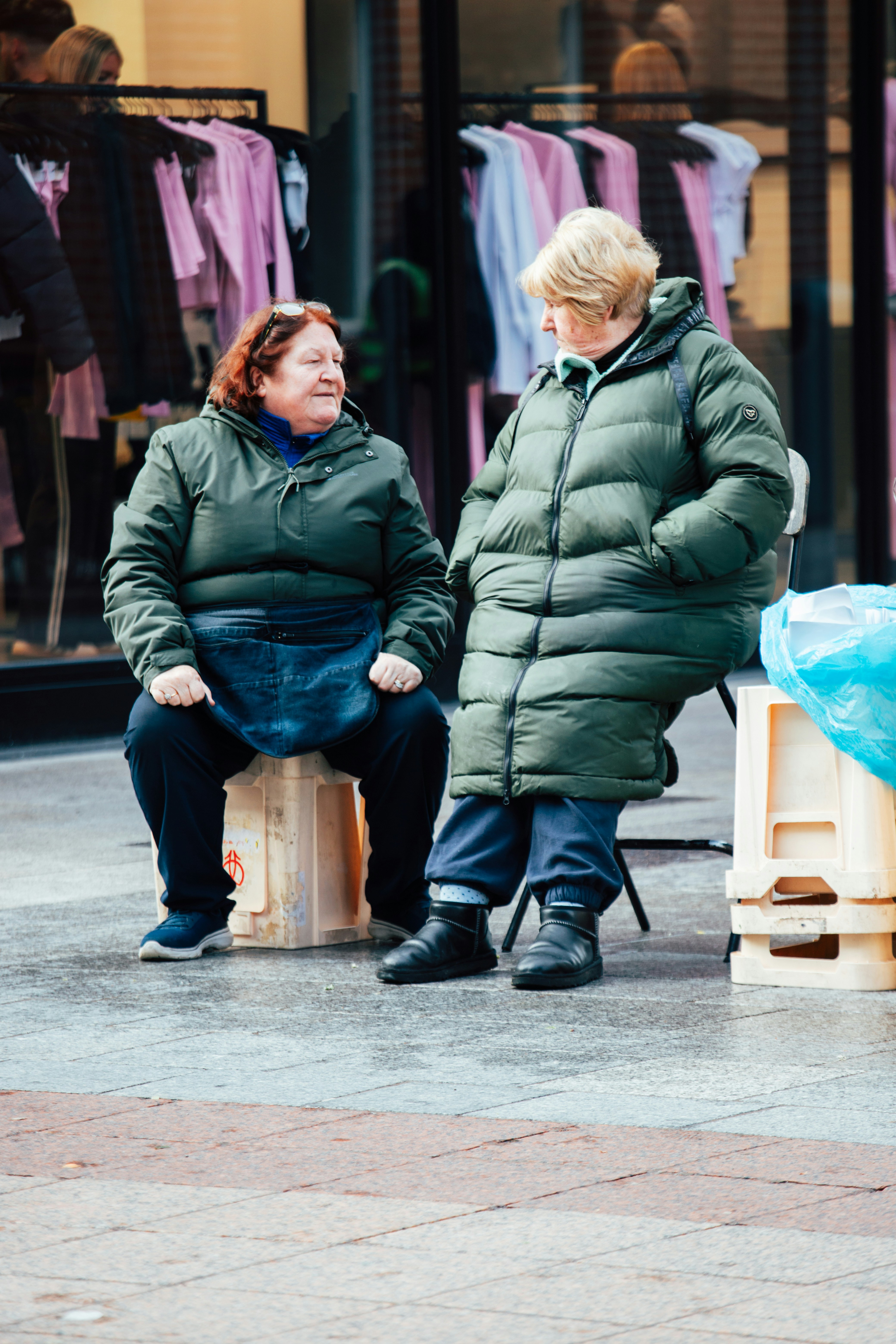 Warm Exchange on a City Street