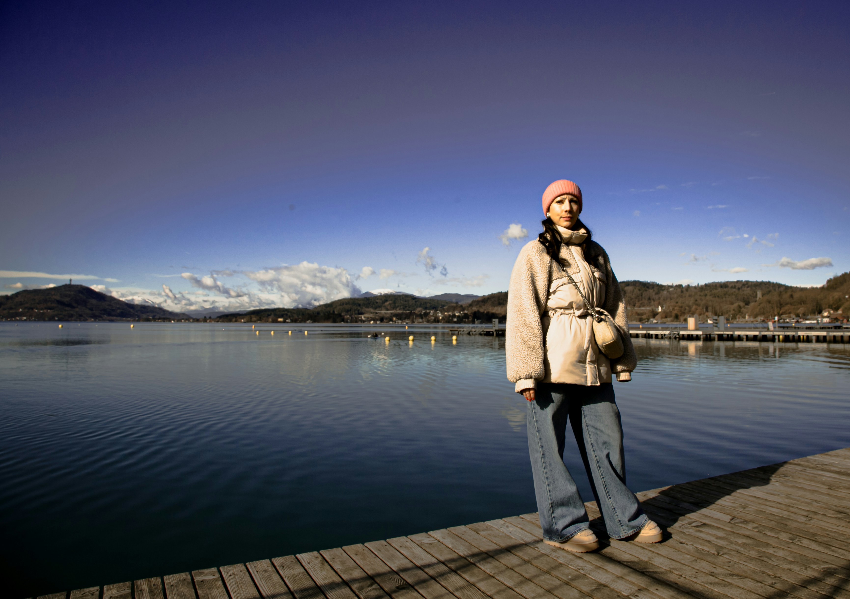 Coastal Pier Portrait: A Quiet Moment by the Lake