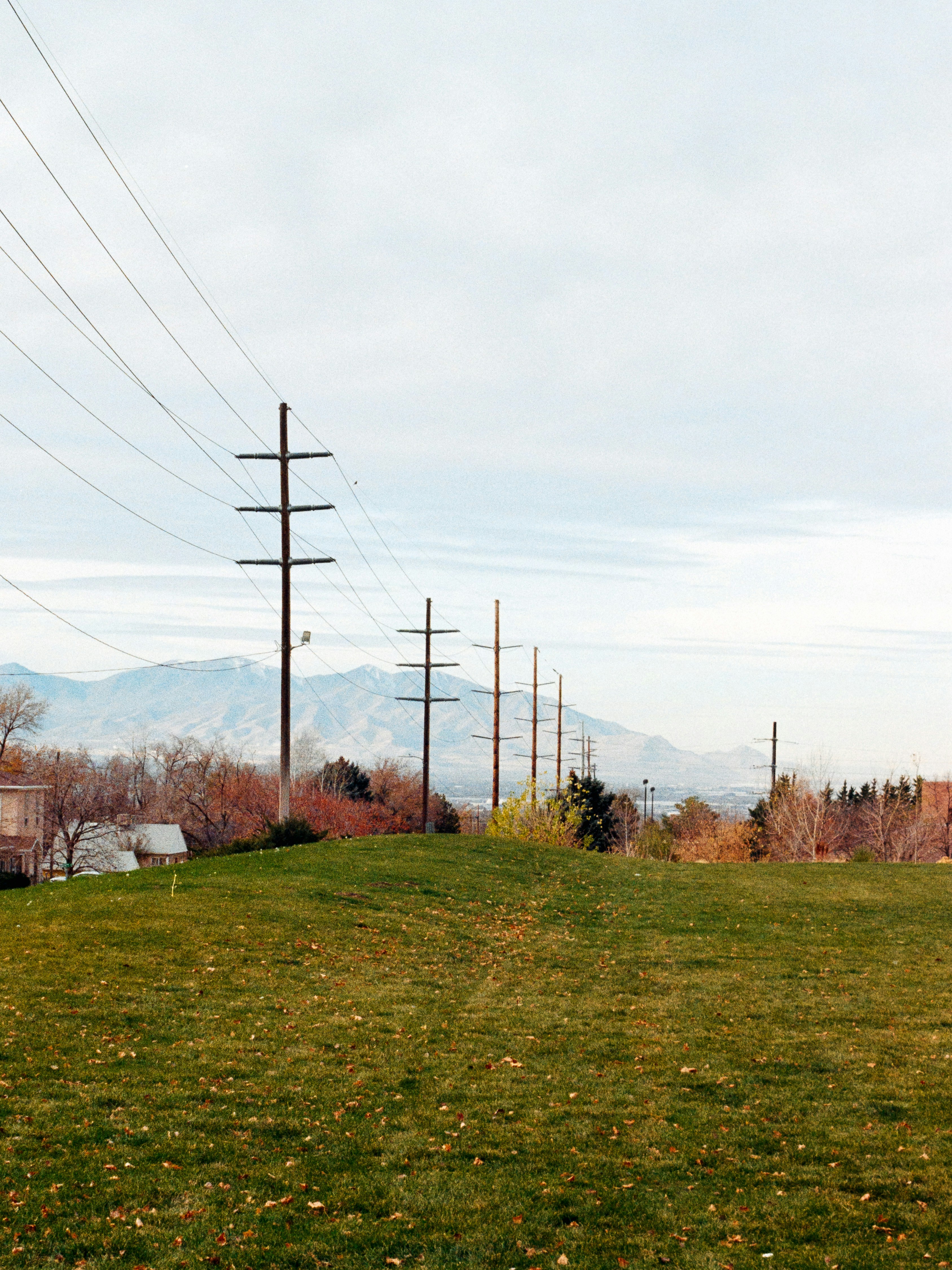 Endless Power Lines Across a Quiet Valley