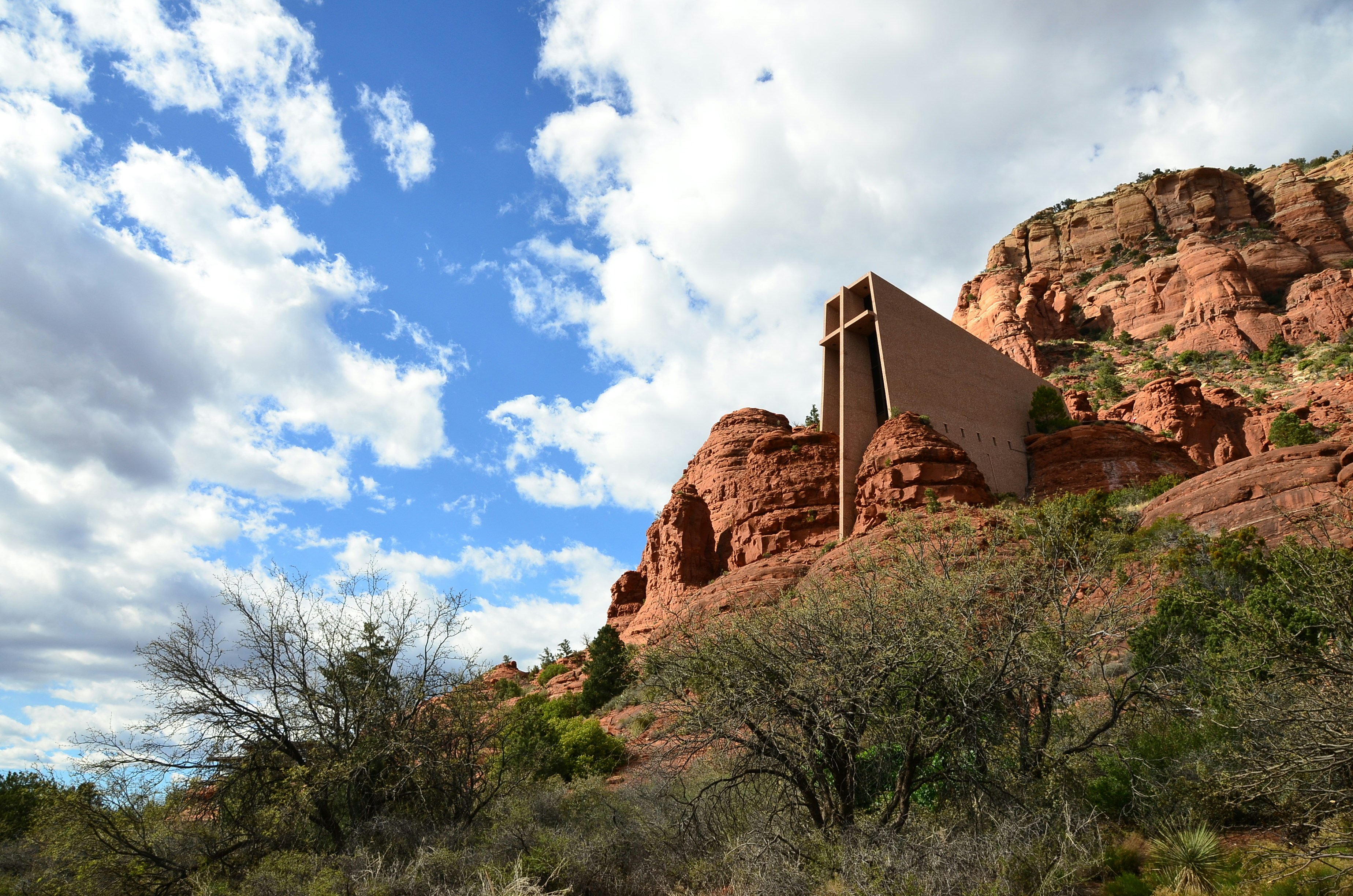Red Cliff Monolith Pierces the Desert Sky