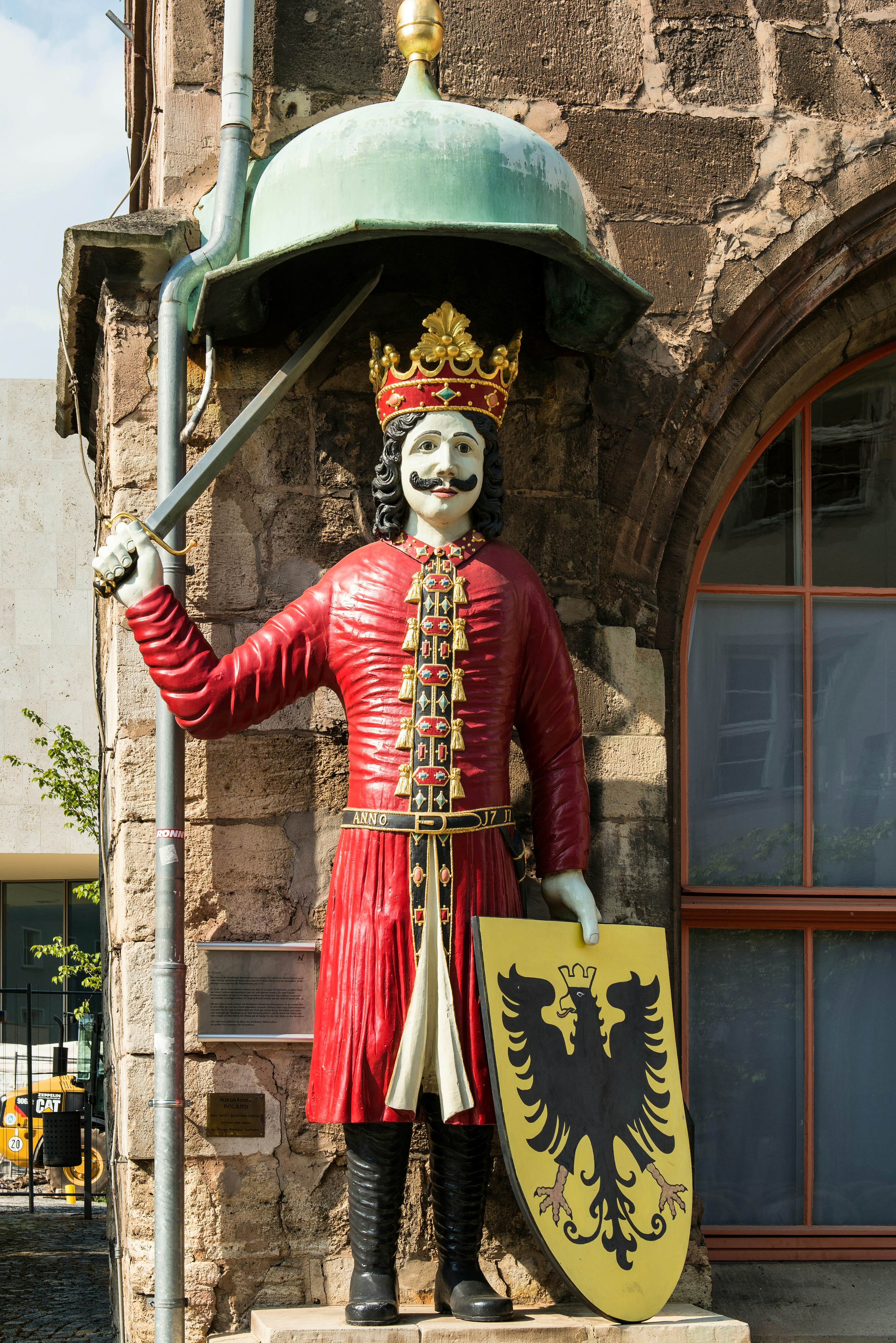 Guarded Gaze: The Redrobed Sentinel in Stone