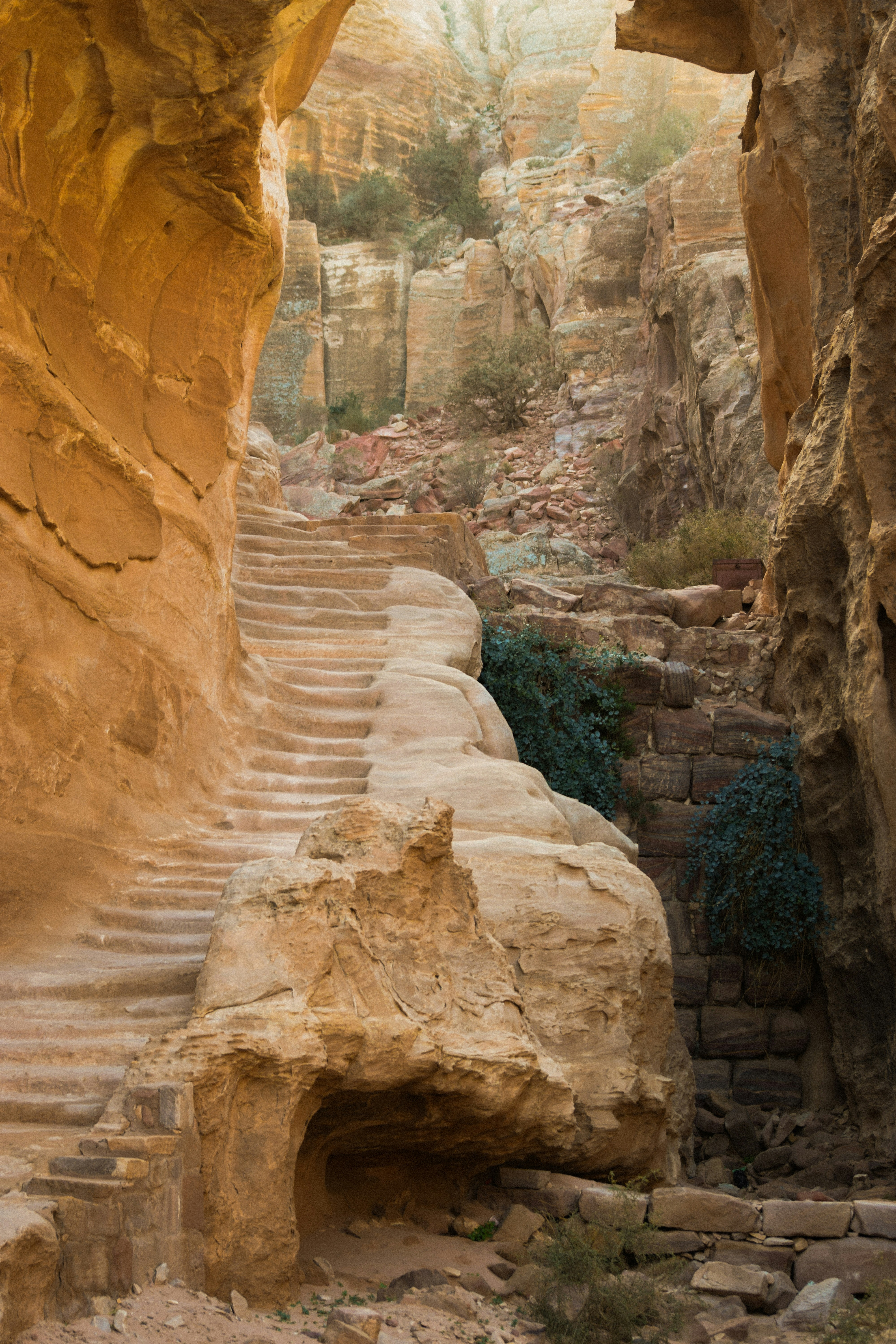 Stone Staircase Through a Warm Canyon