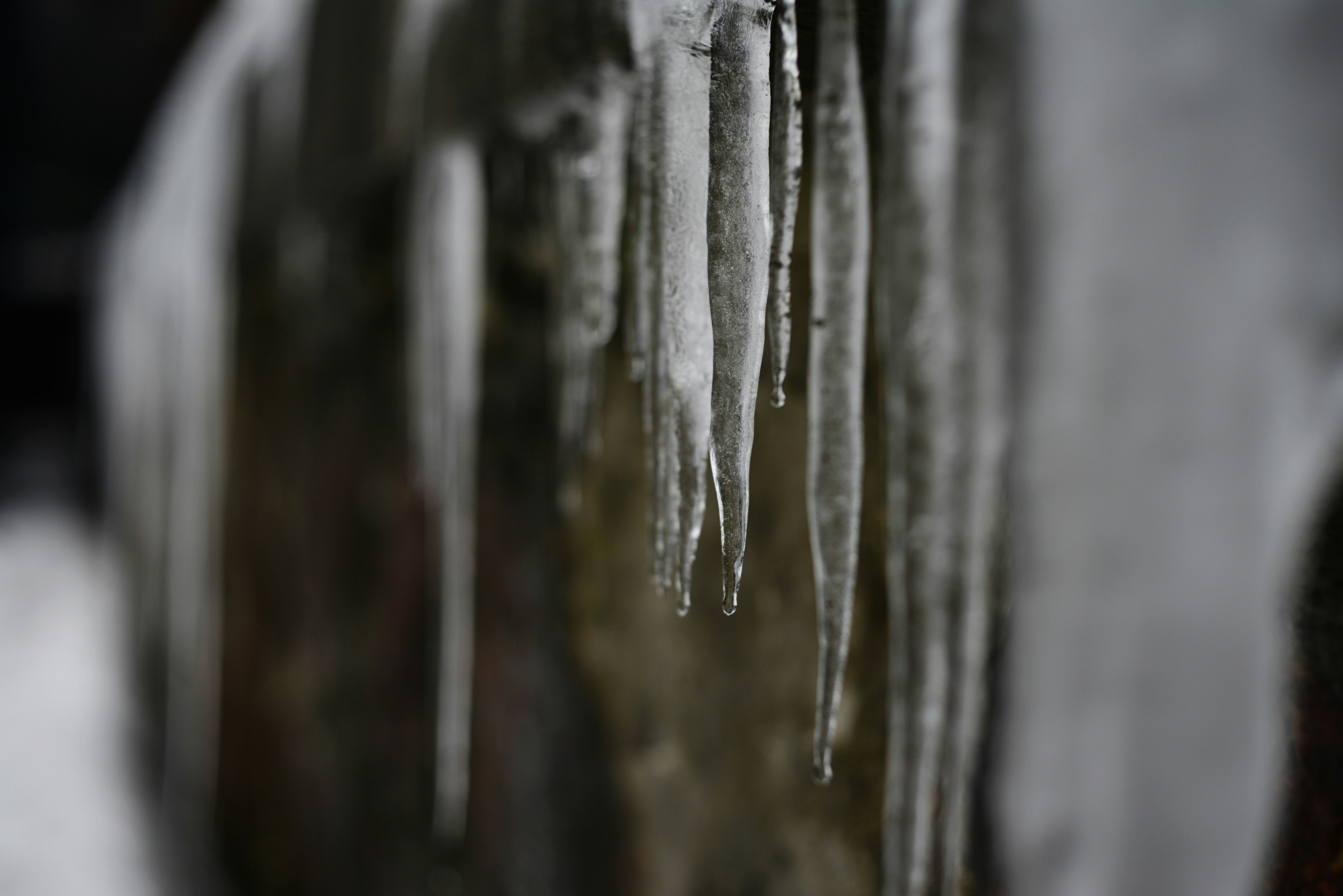 Icicles in a Quiet Winter Corridor
