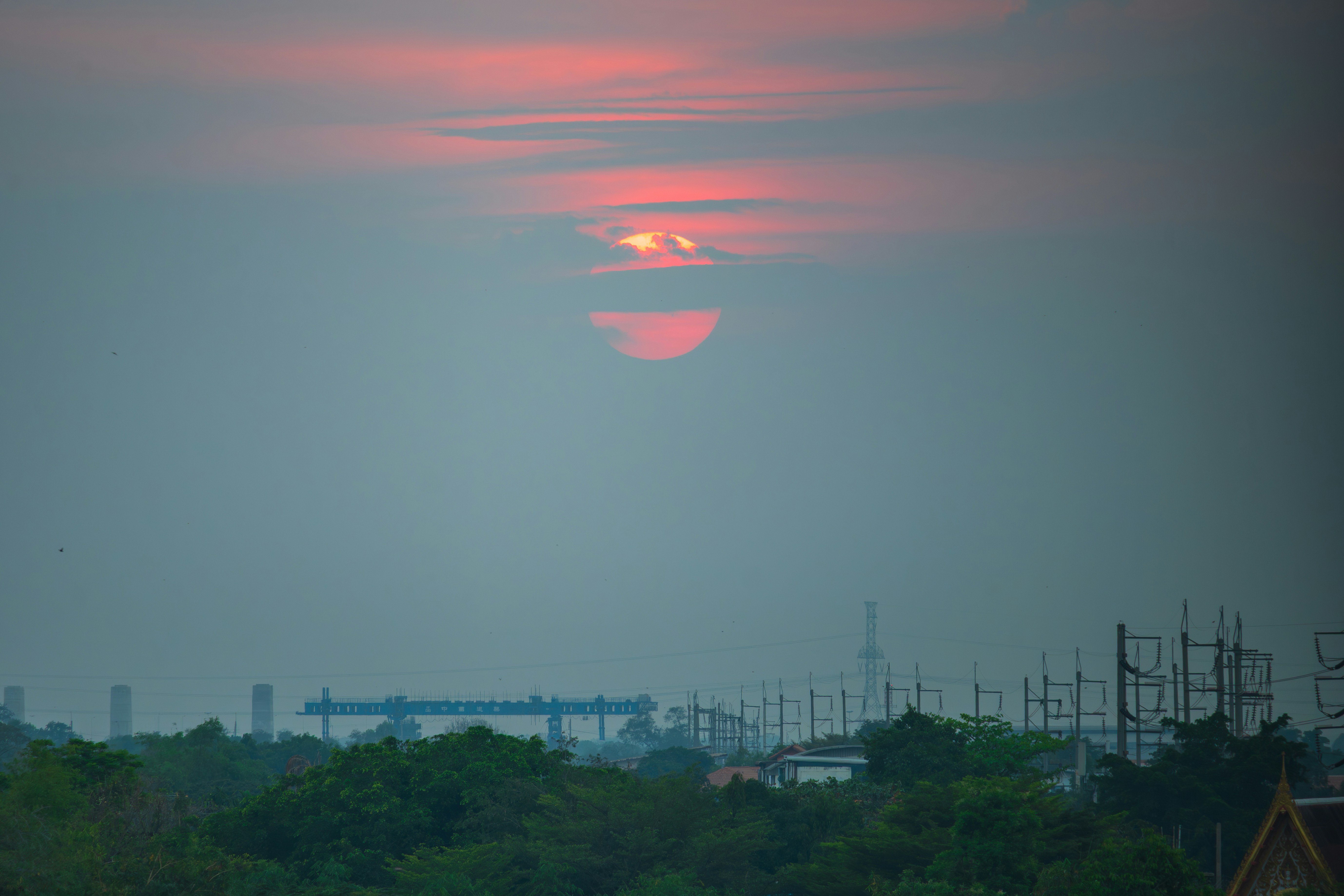 Sunset Slip Over the Industrial Horizon