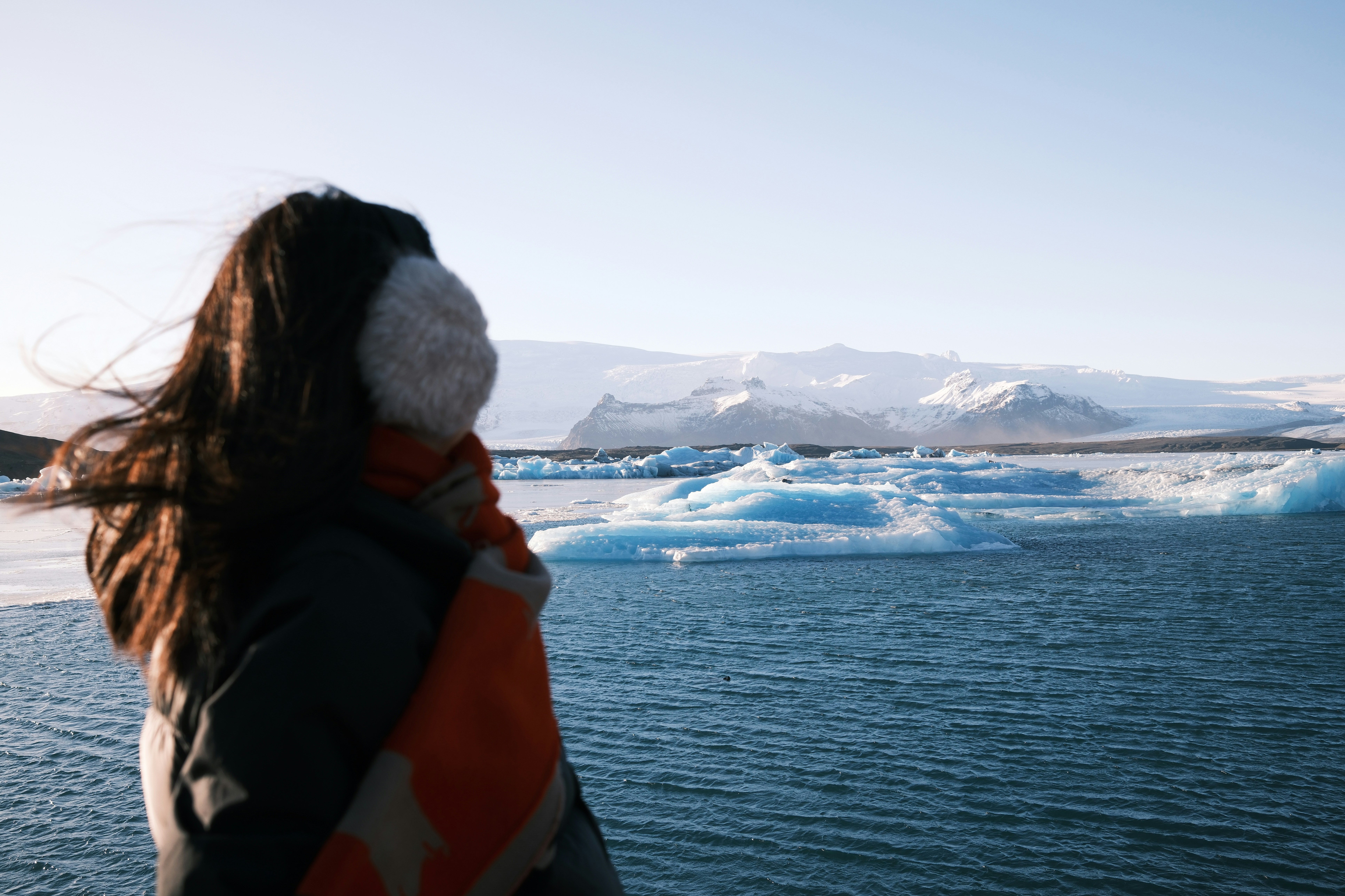 Cold Fronts and Quiet Gaze: Portrait by Ice Fjord