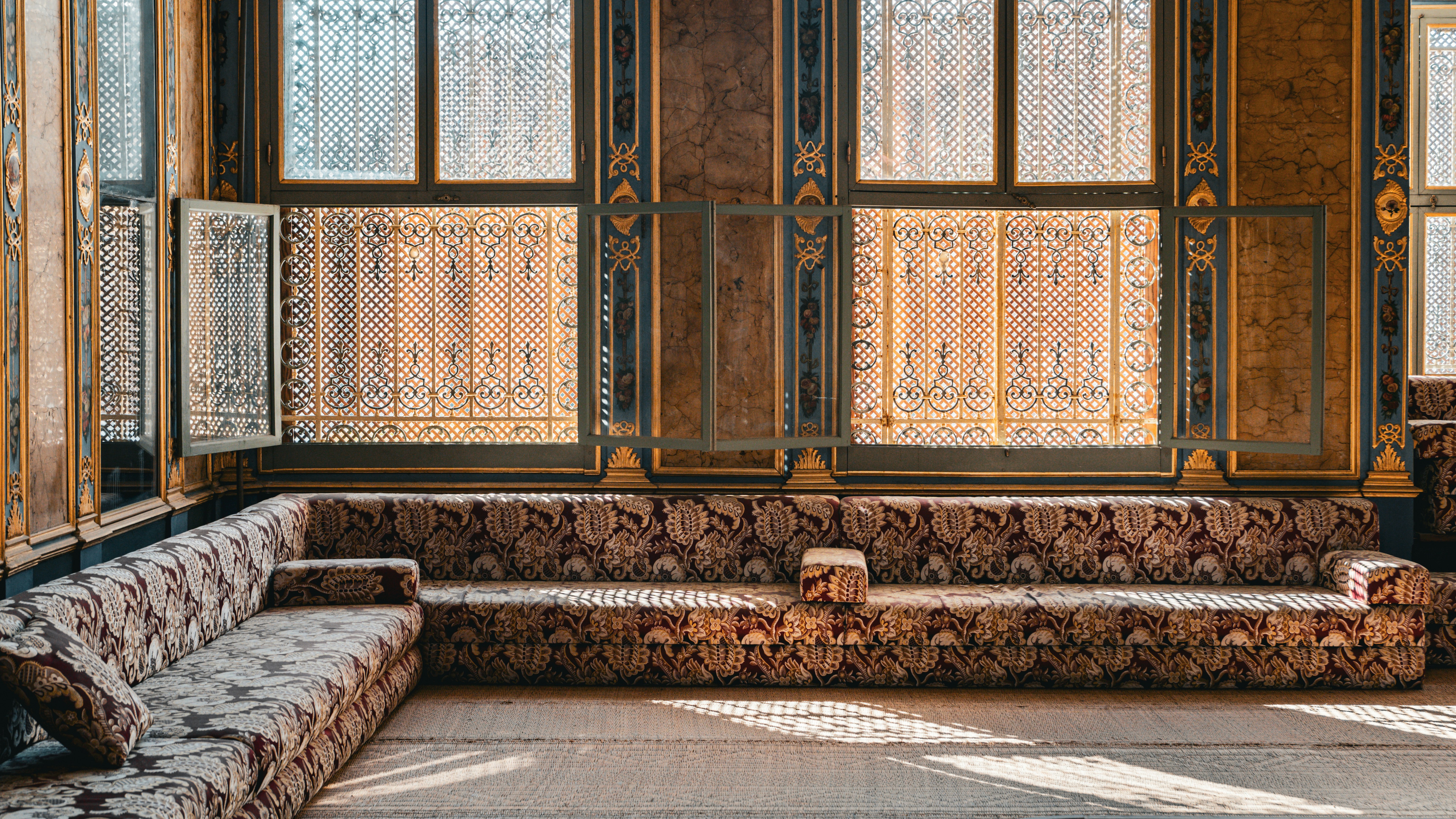 Ornate Lounge Basking in Solstice Light