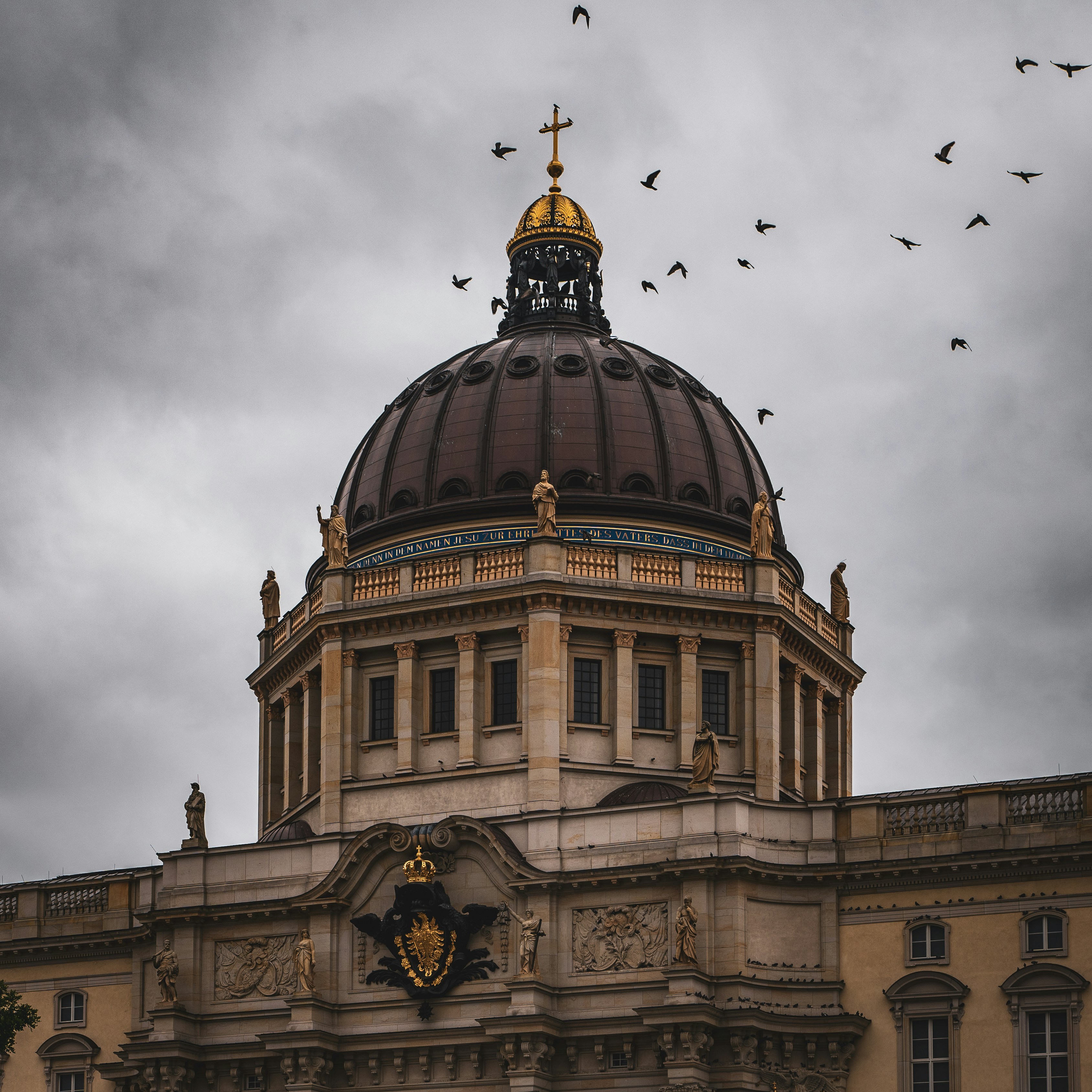 The Domewatch: A Cathedral's Crown against a Grey Sky