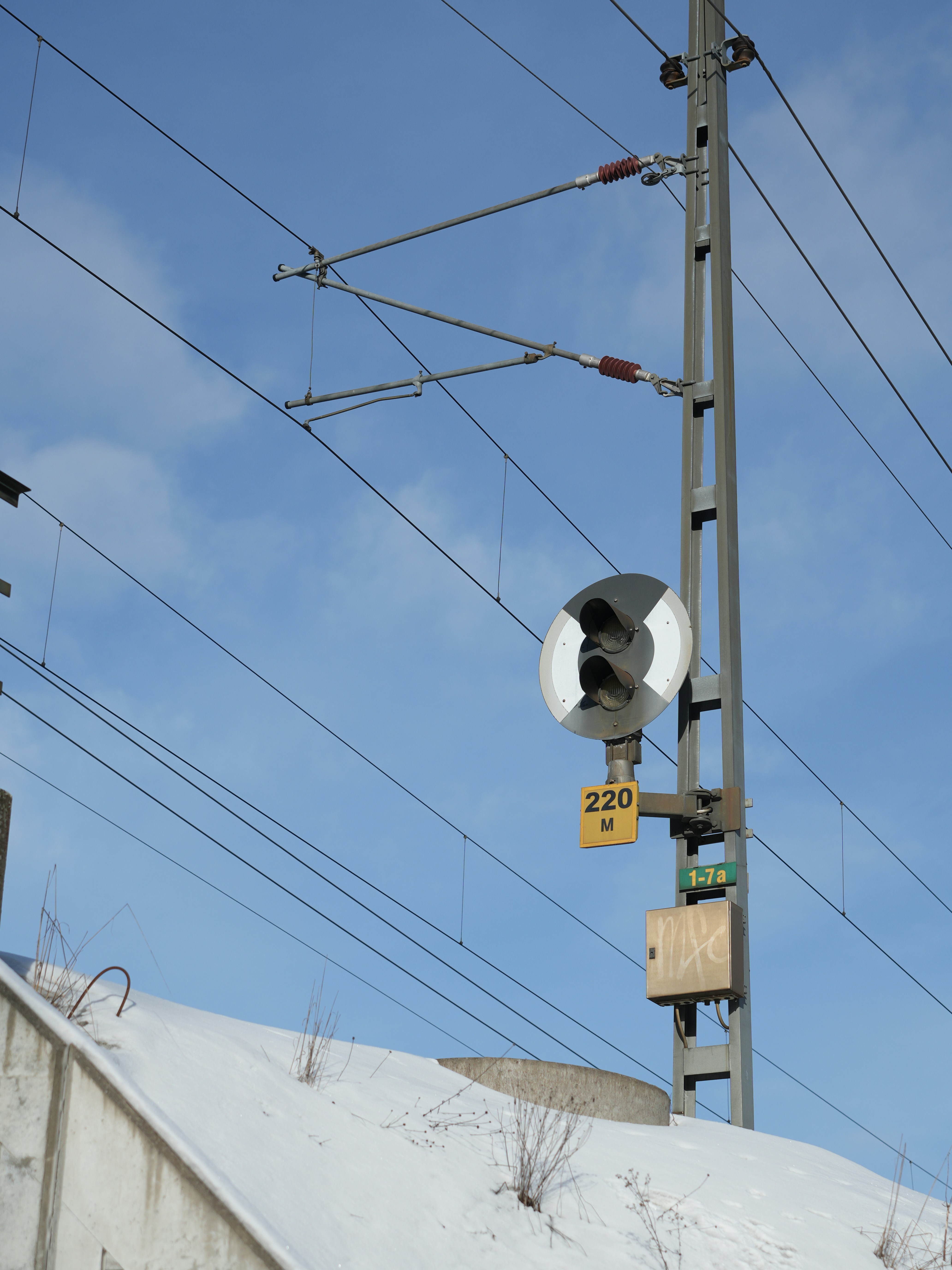 Utility Mast Under a Clear Sky