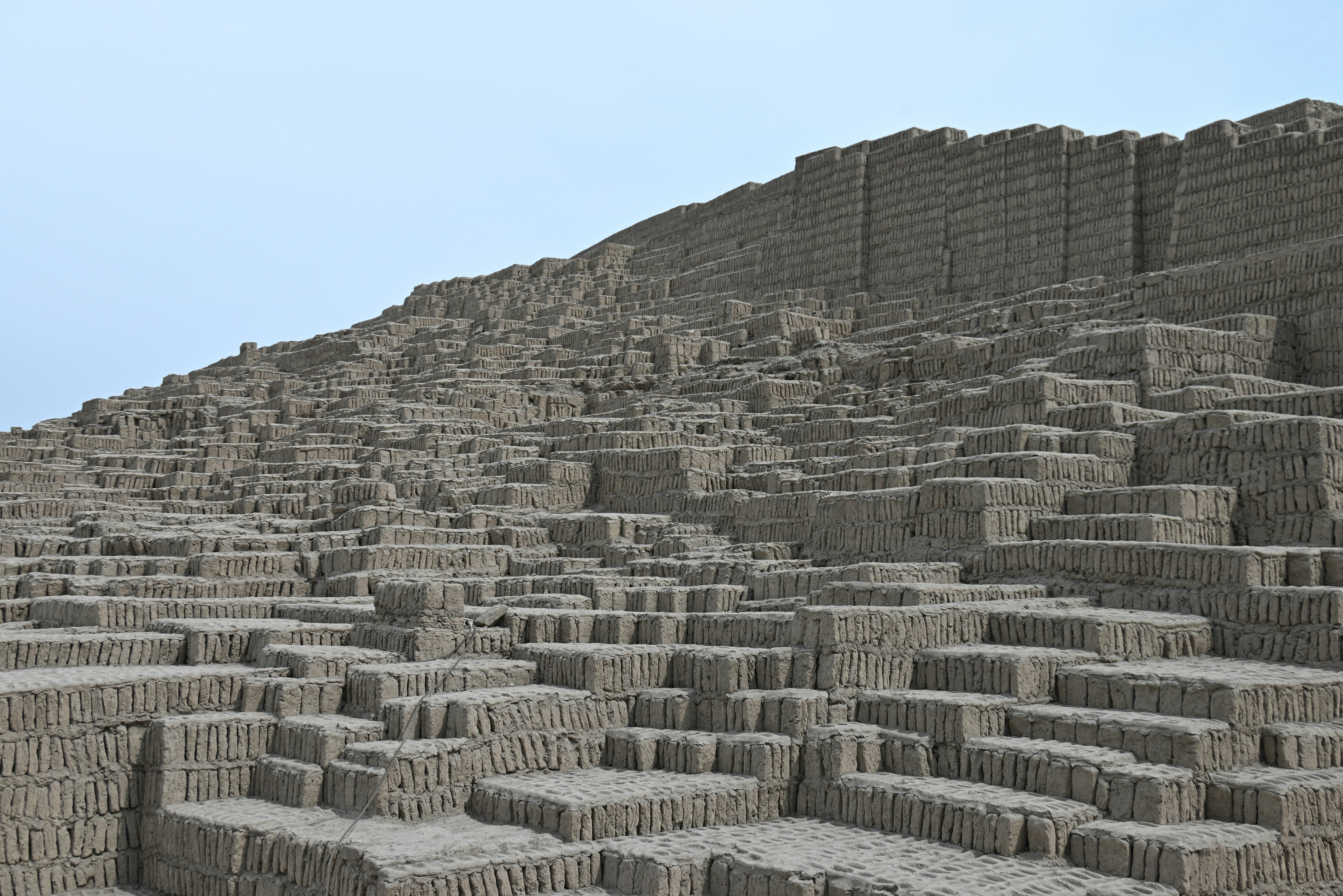 Terraced Limestone Steps in Hazy Horizon