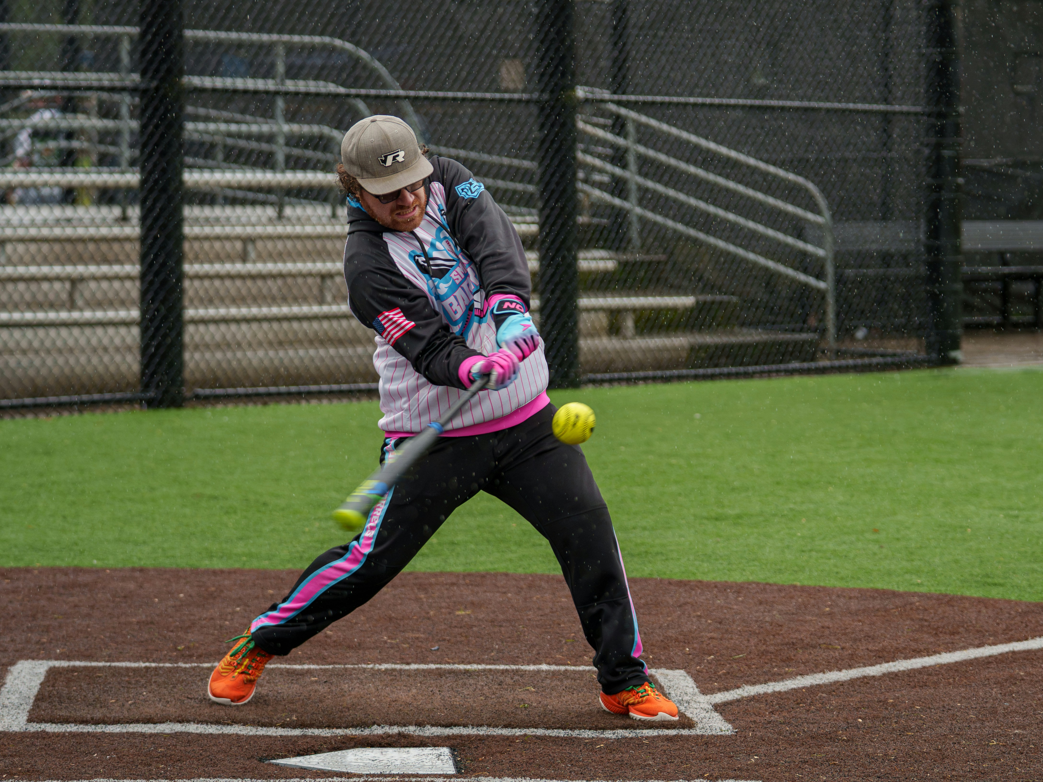 Swing in the Rain: Youth Batter Driving toward the Pitch