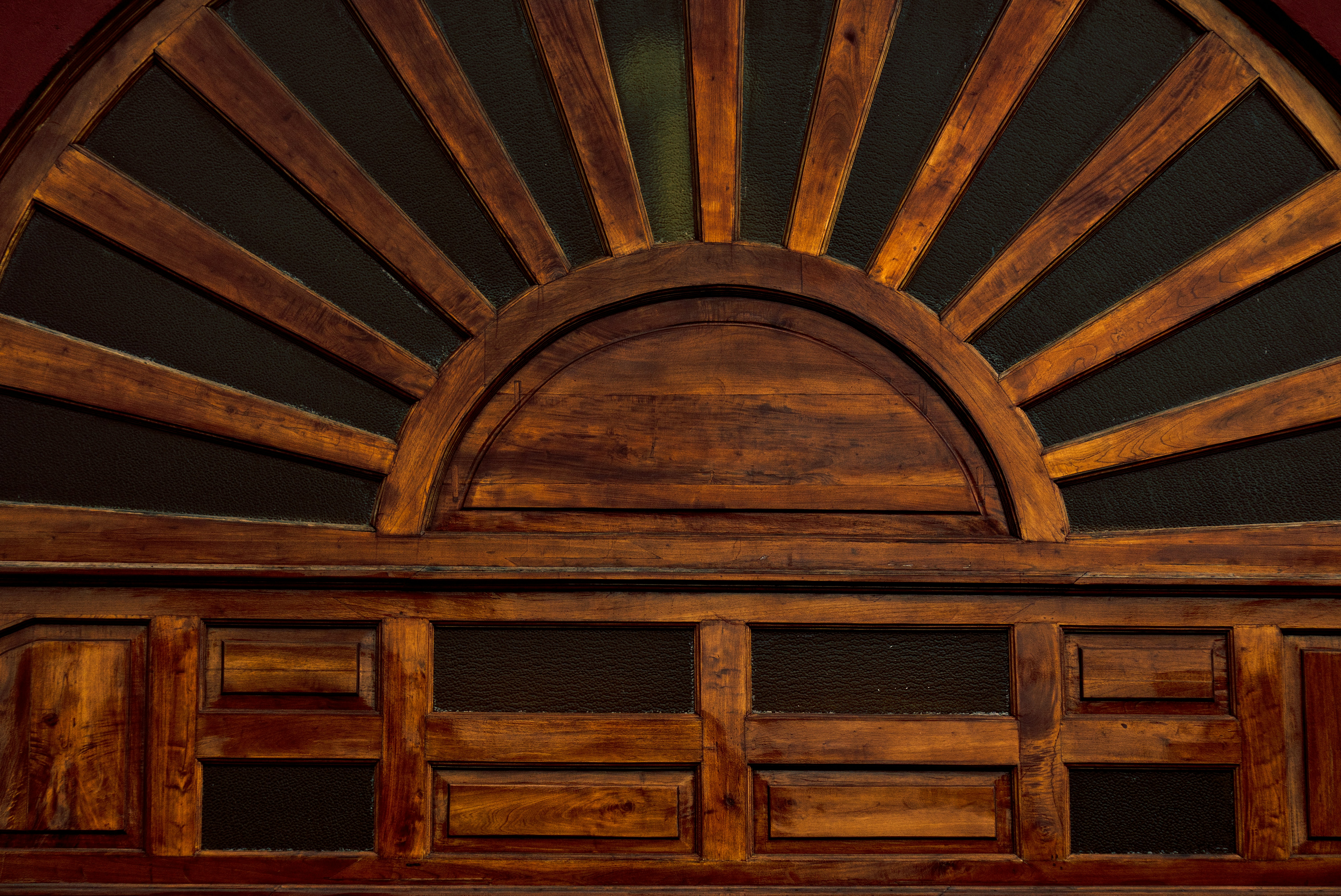 Sunken Archway of Rich Brown Wood