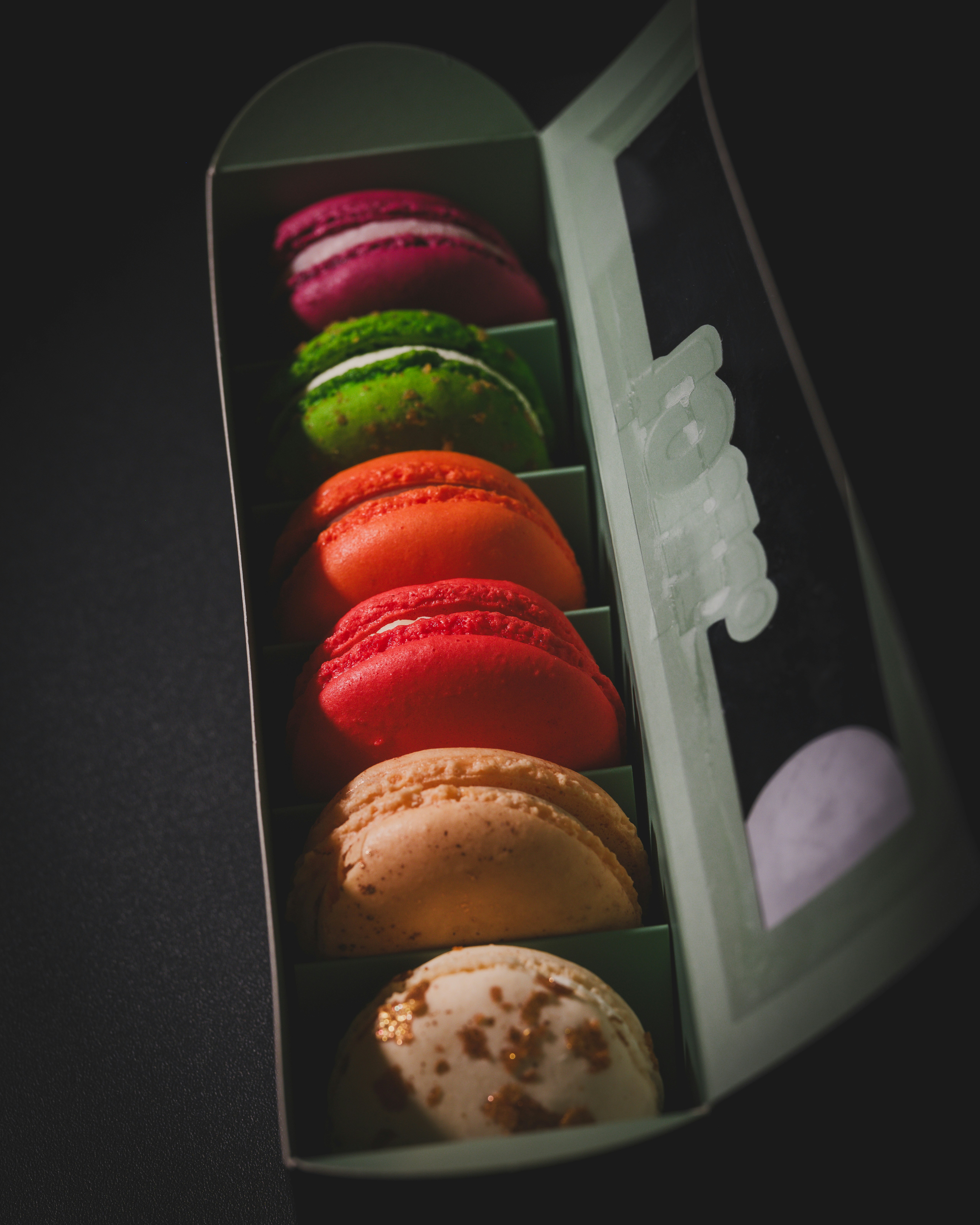 Colorful Macaron Parade in a Slim Nut-Box