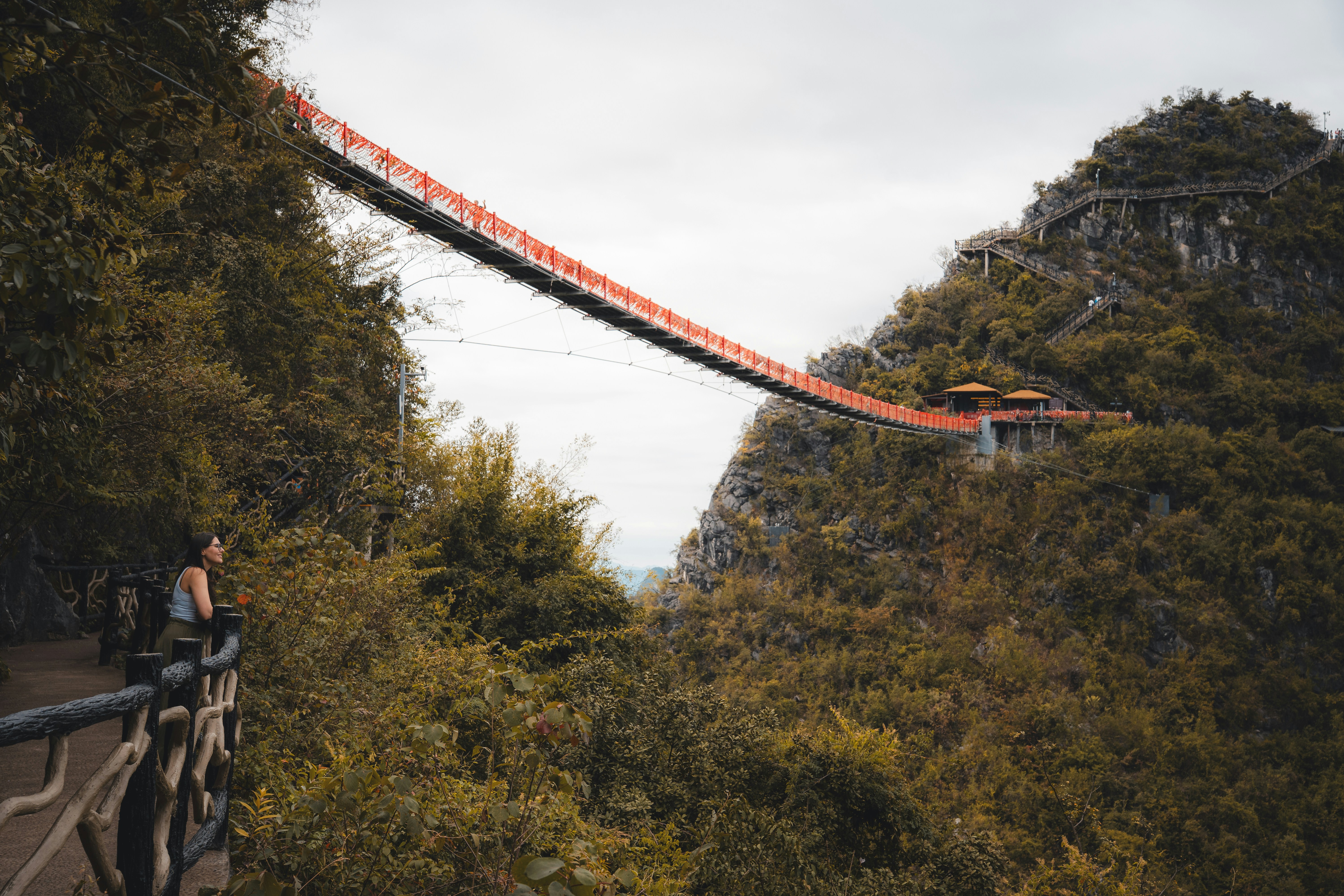 Suspended Serpent: A Bridge Traversing the Mountain Gorge