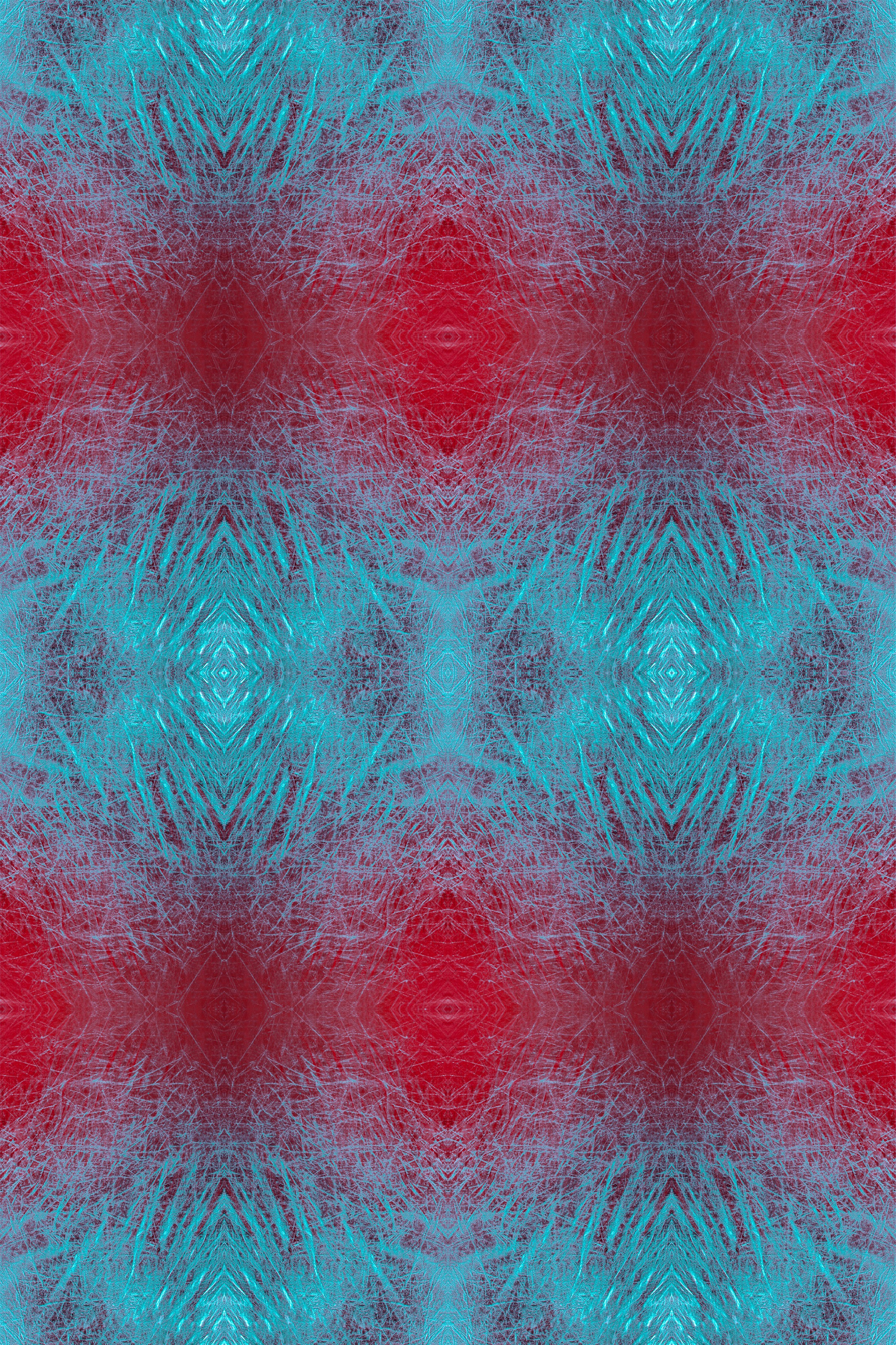 Kaleidoscopic Symmetry: Fractal Crystals in Red and Blue