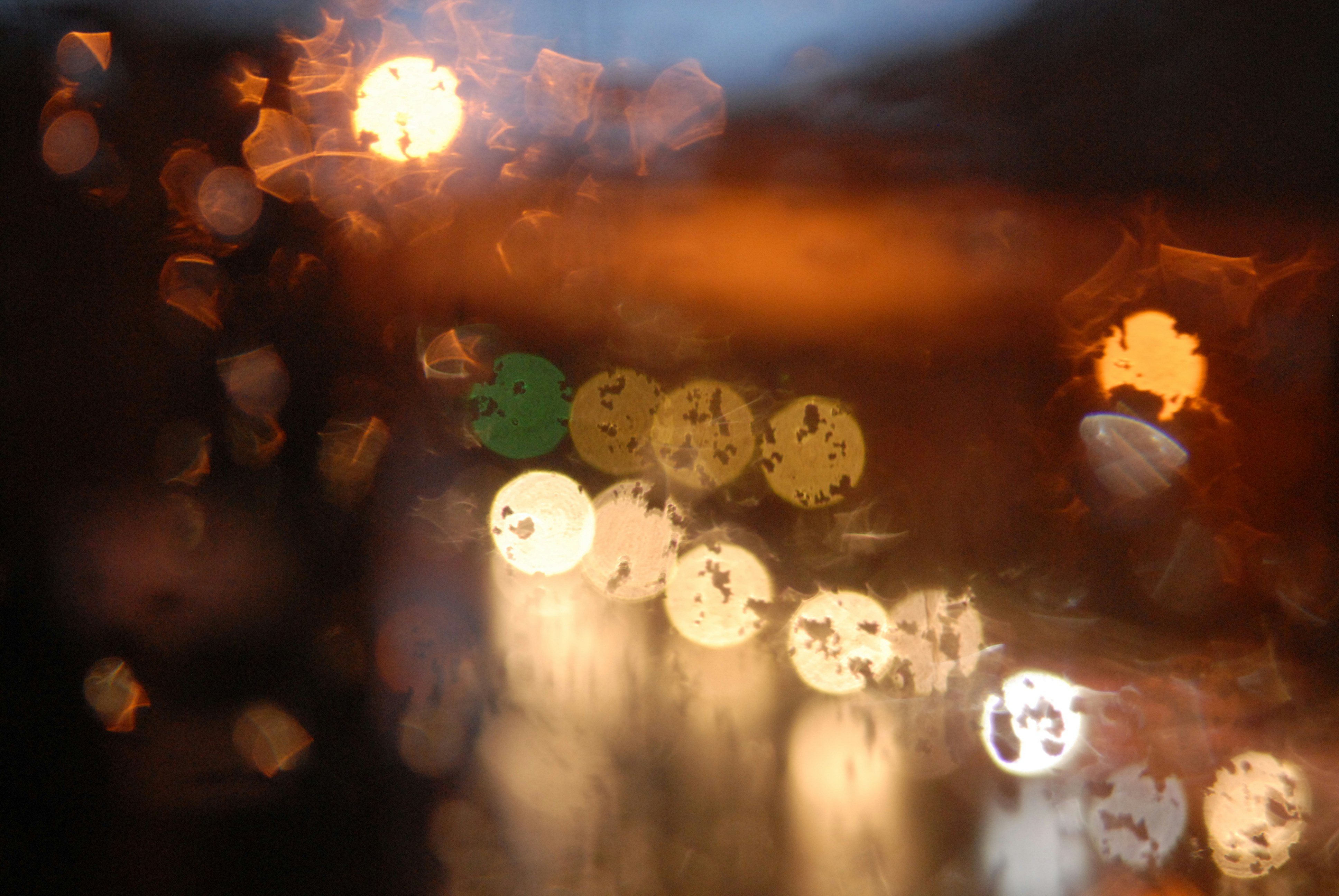 Neon Bokeh in a Night Drive