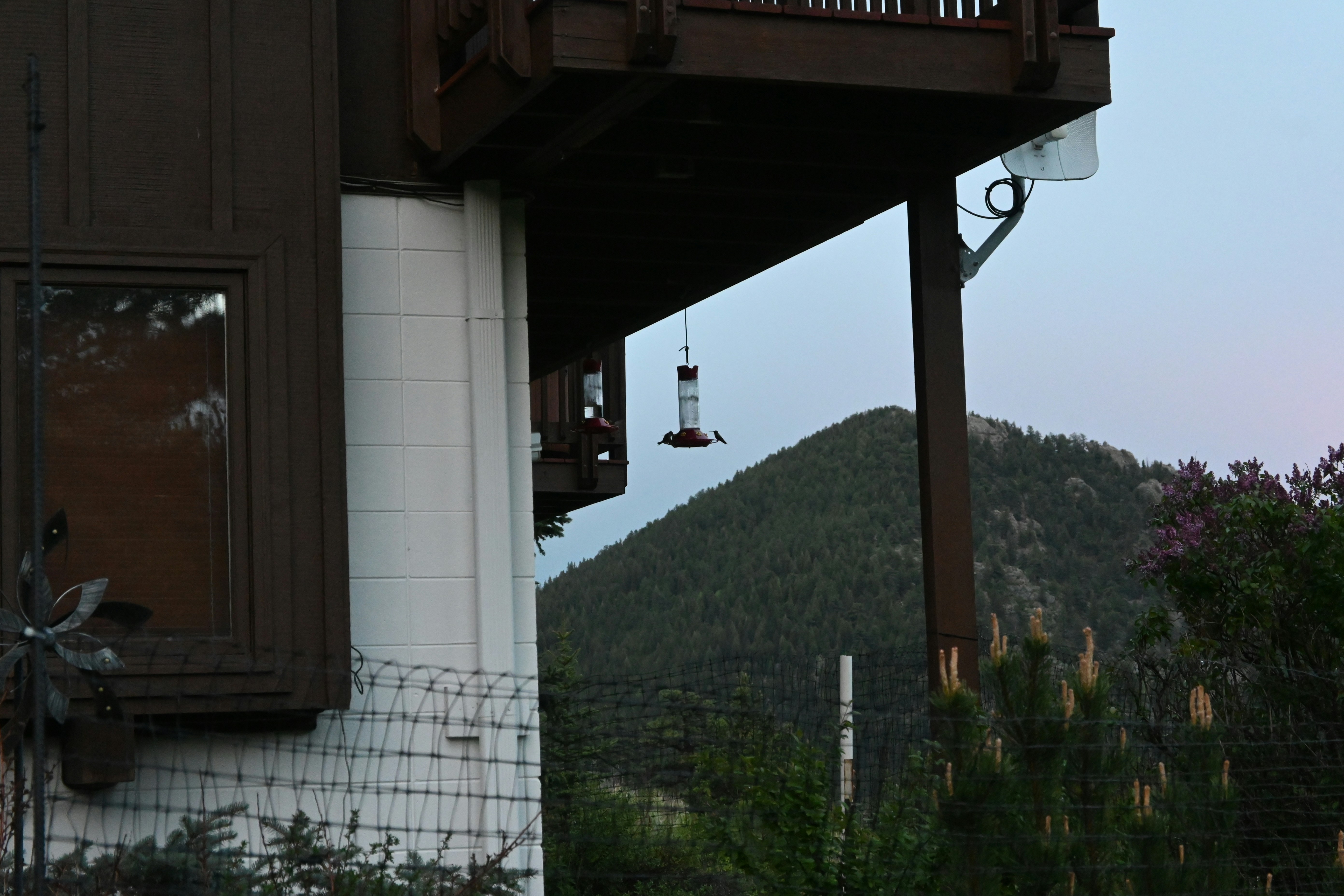 Hanging Lantern Against a Mountain Vista