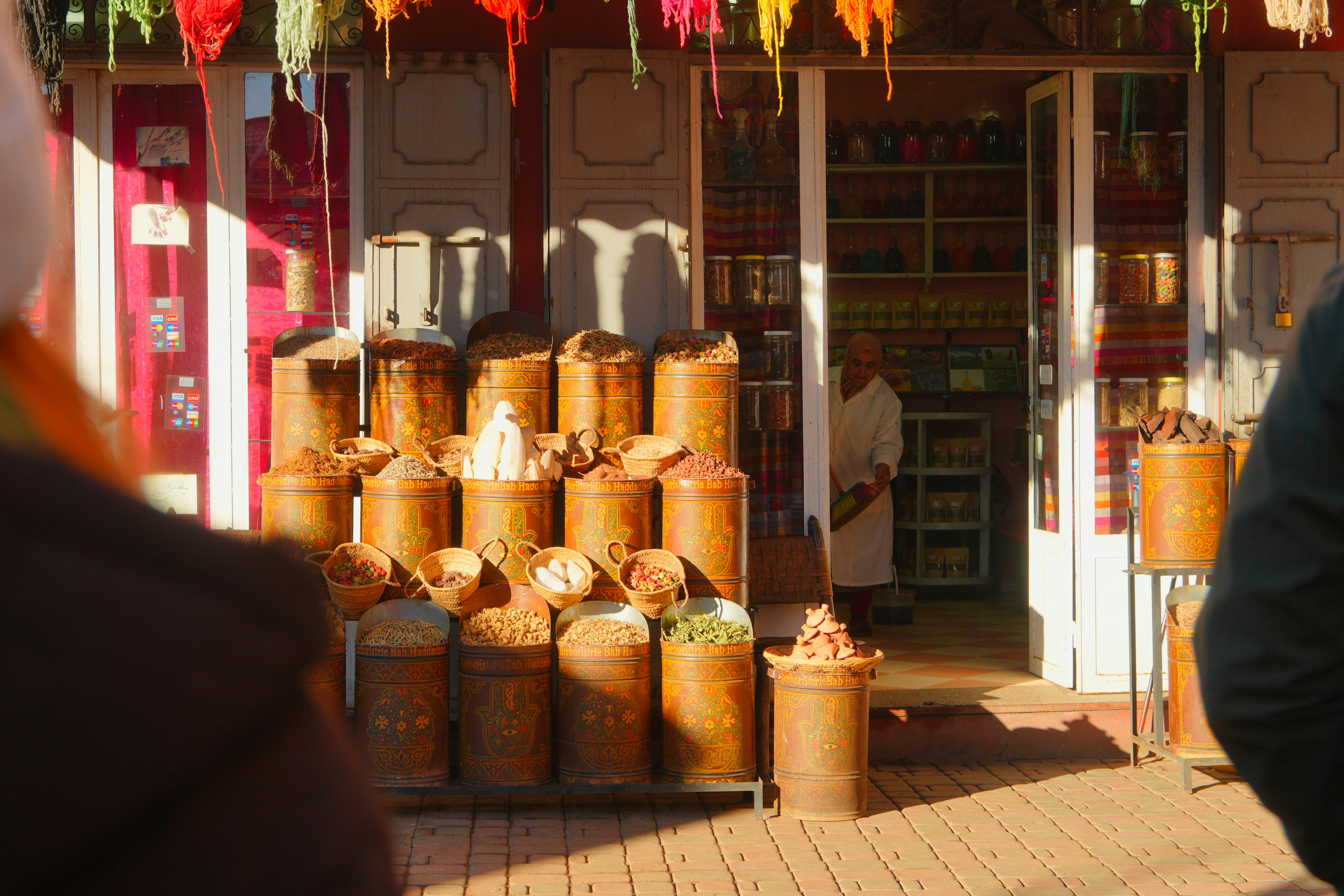 Stacks of Spiced Jars at a Local Bazaar Shop