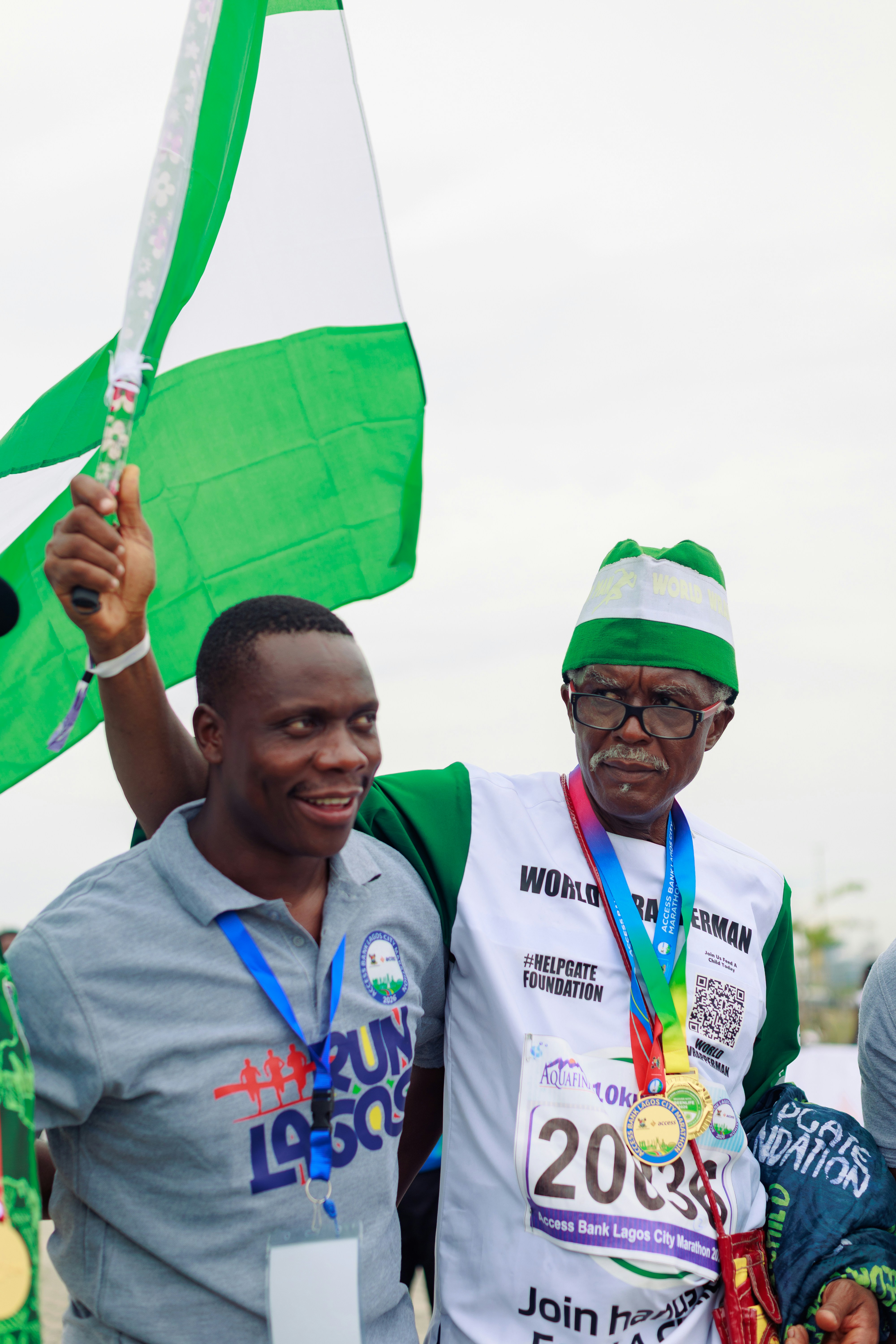 Green Flags, Shared Smile: Capturing a Moment of Camaraderie