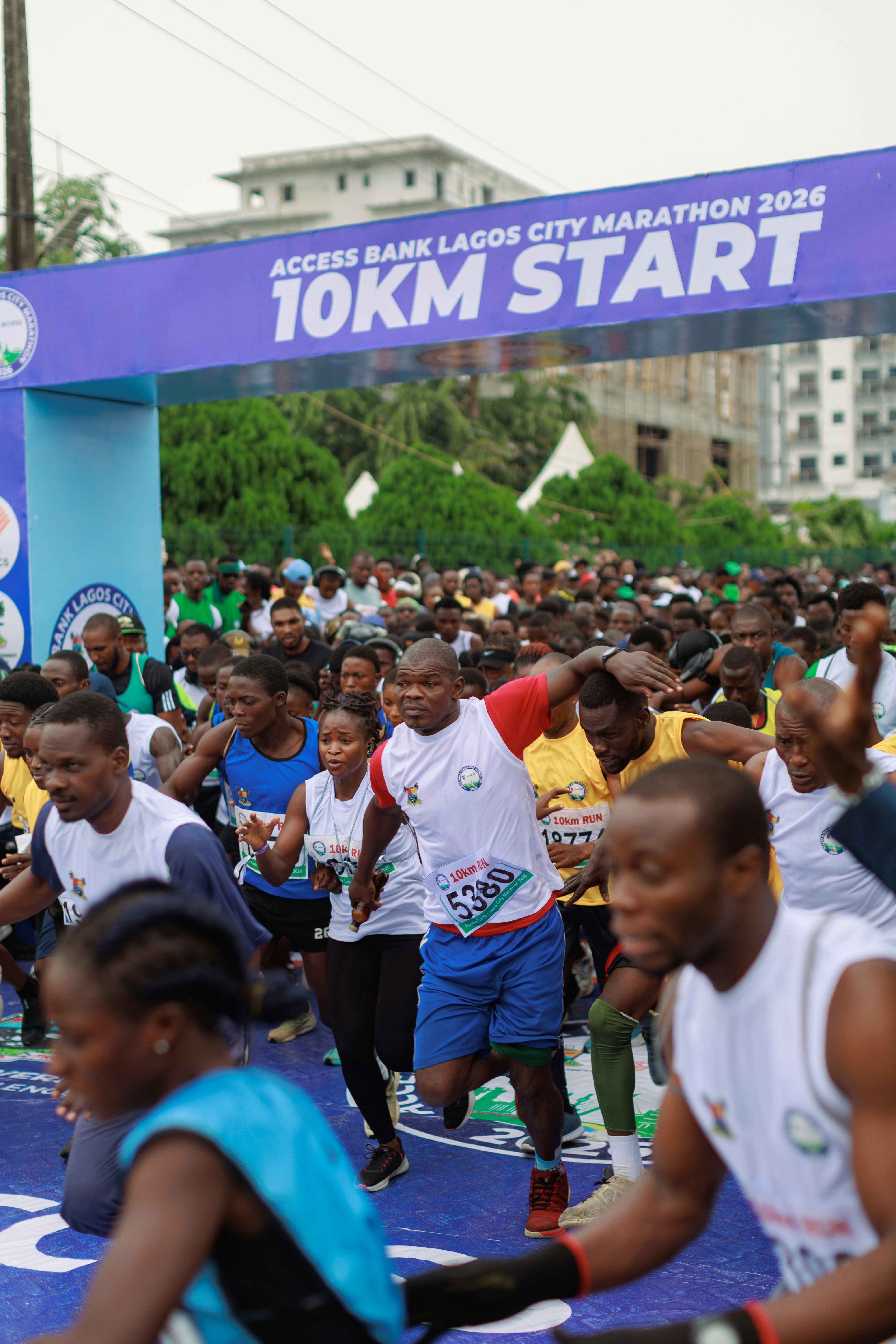 Starting Line Rush: A Sea of Runners Bursts from Lagos City Marathon Gate