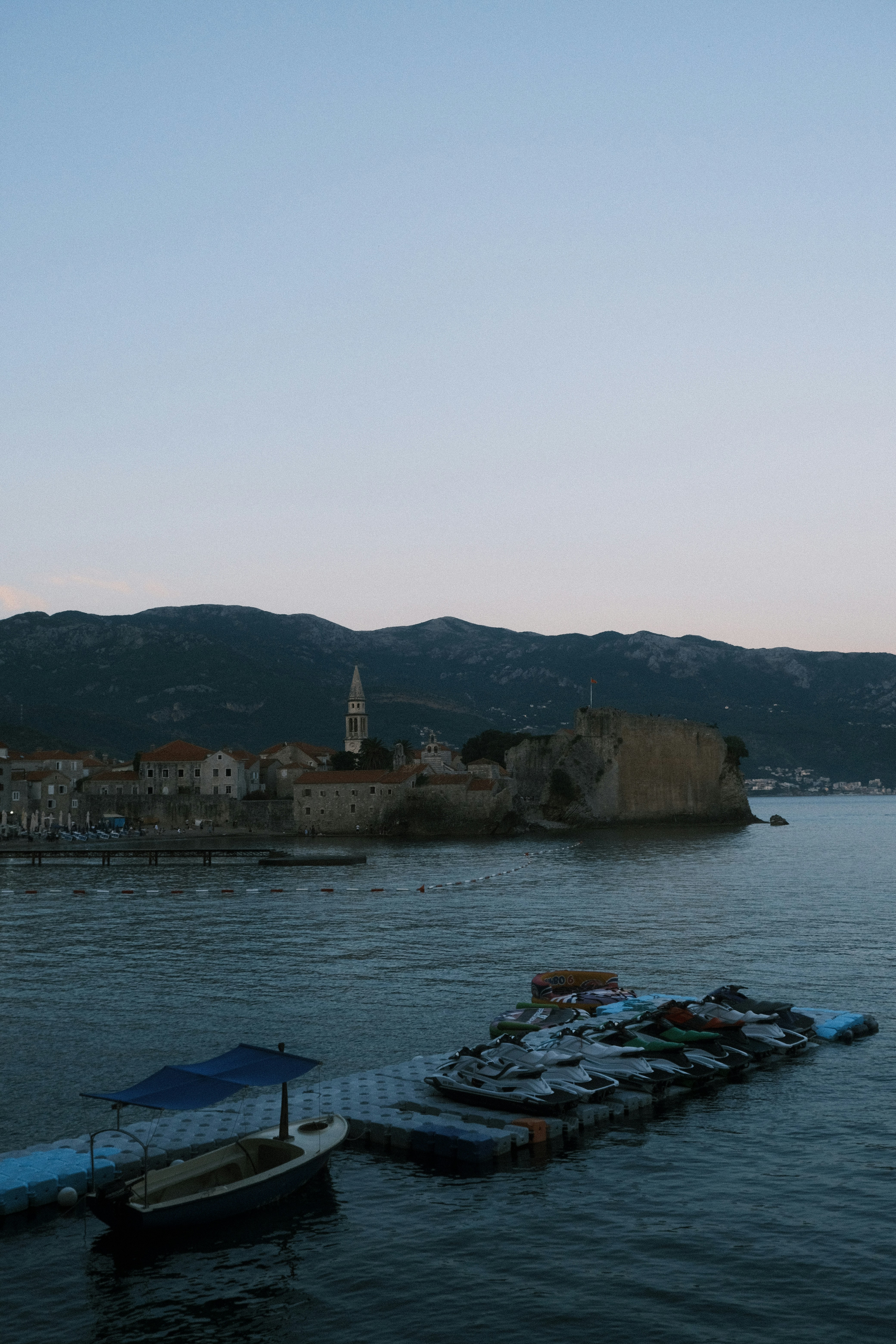 Harbor Across the Ancient Ramparts at Dusk