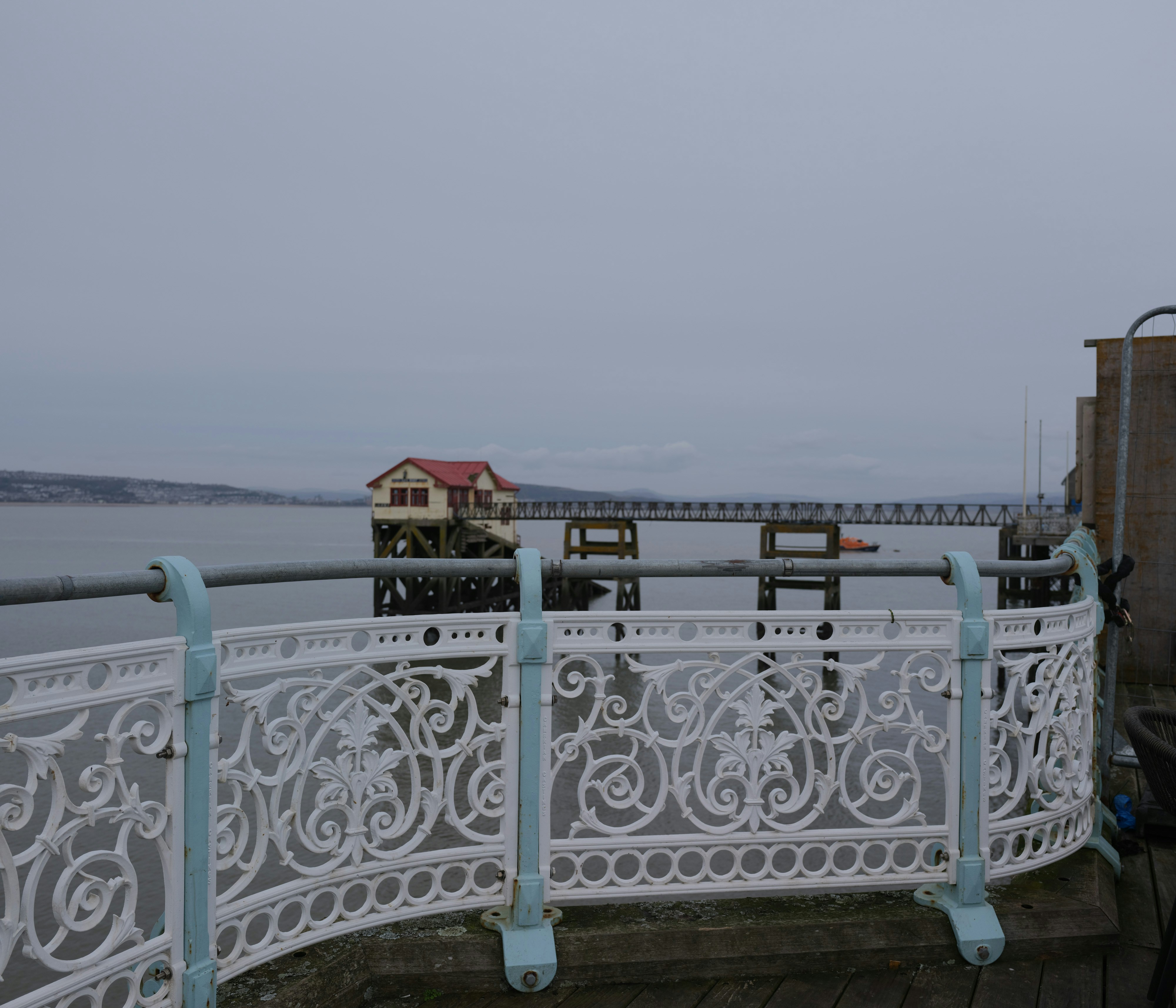 Ornate Terrace Overlooking the Distant Pier