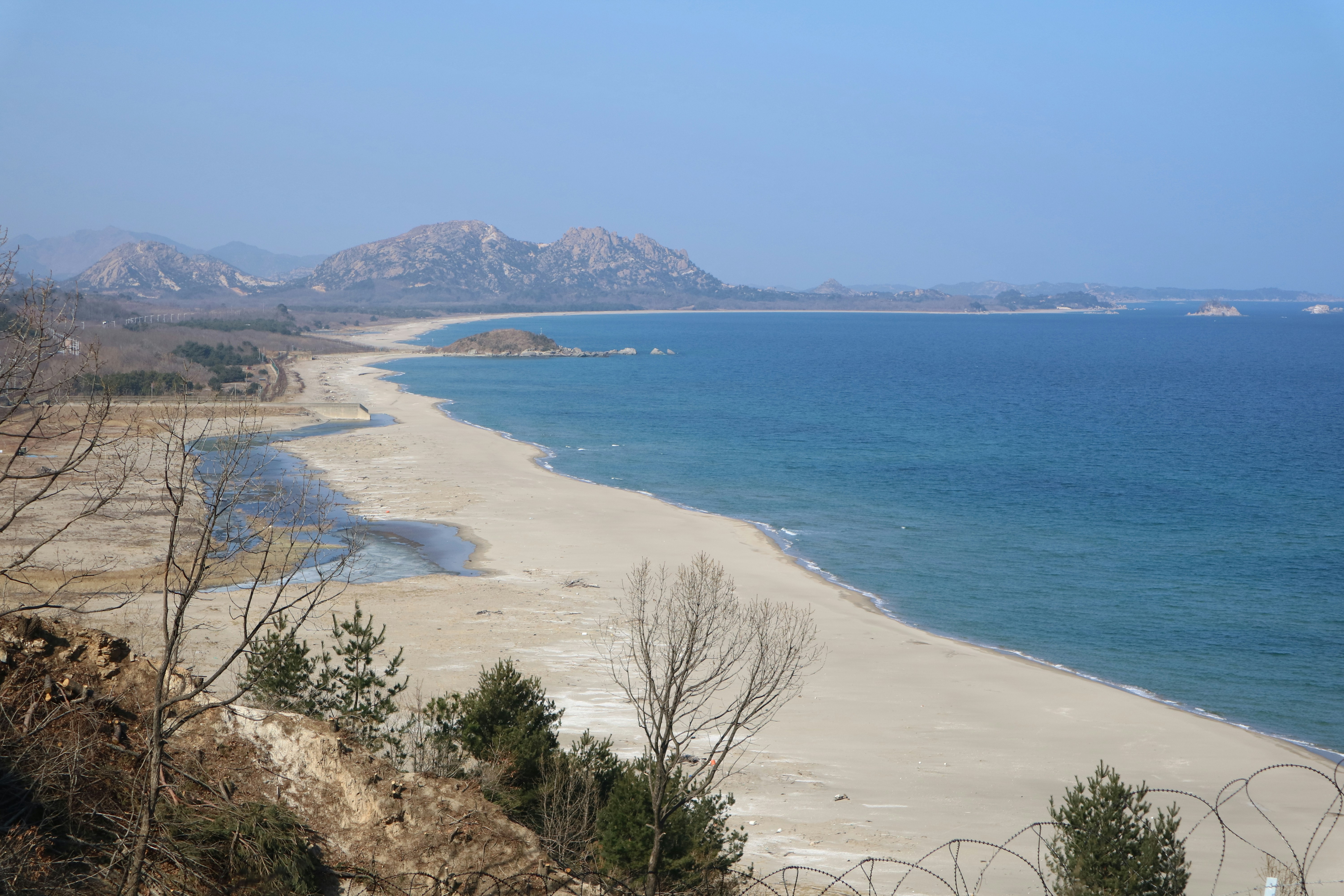 Coastal Serenity: Golden Sands Meeting a Calm Sea