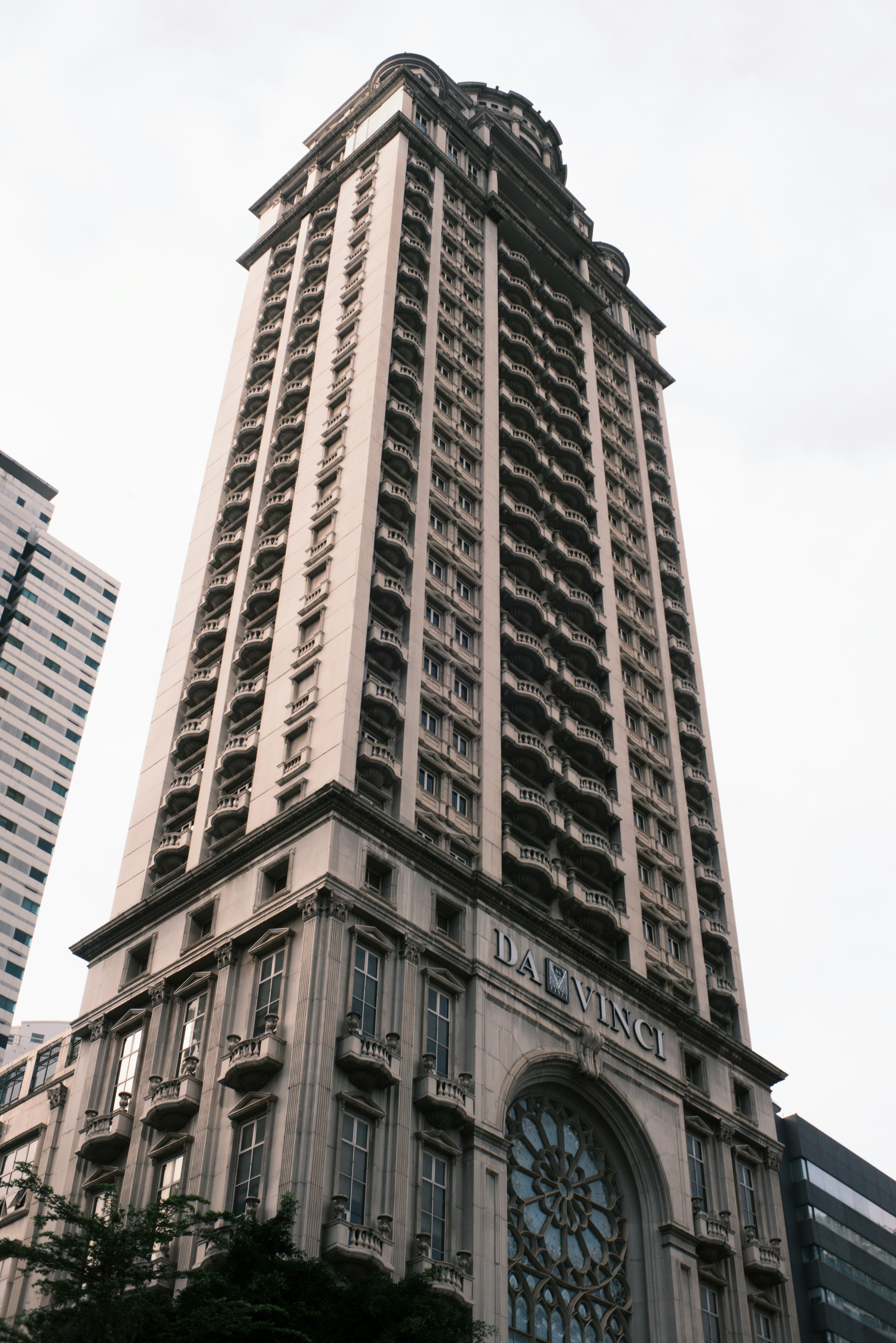 Towering Elegance: A Historic Facade Reaching the Sky