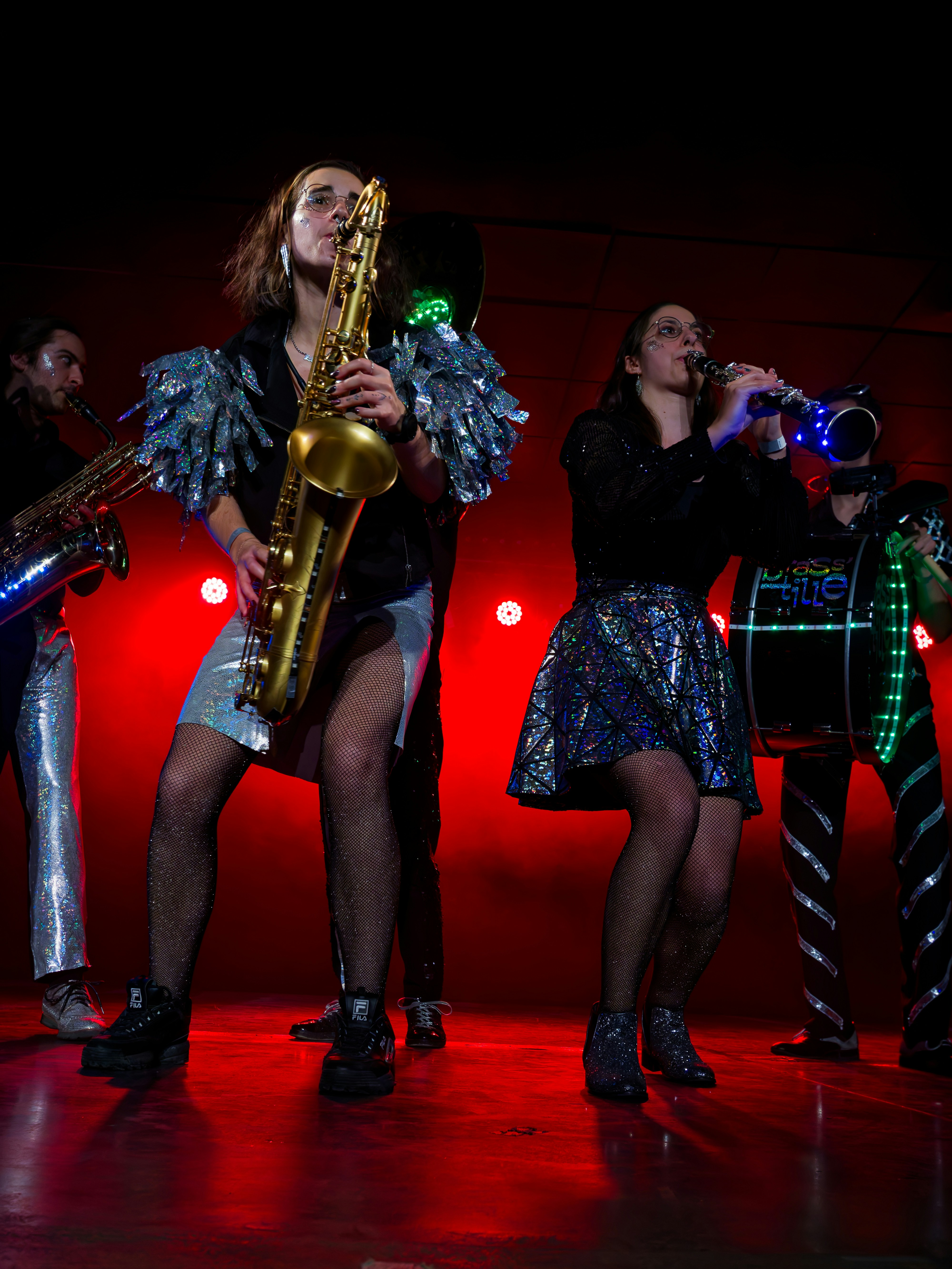 High-Voltage Brass: A Night of Glitter and Saxophones