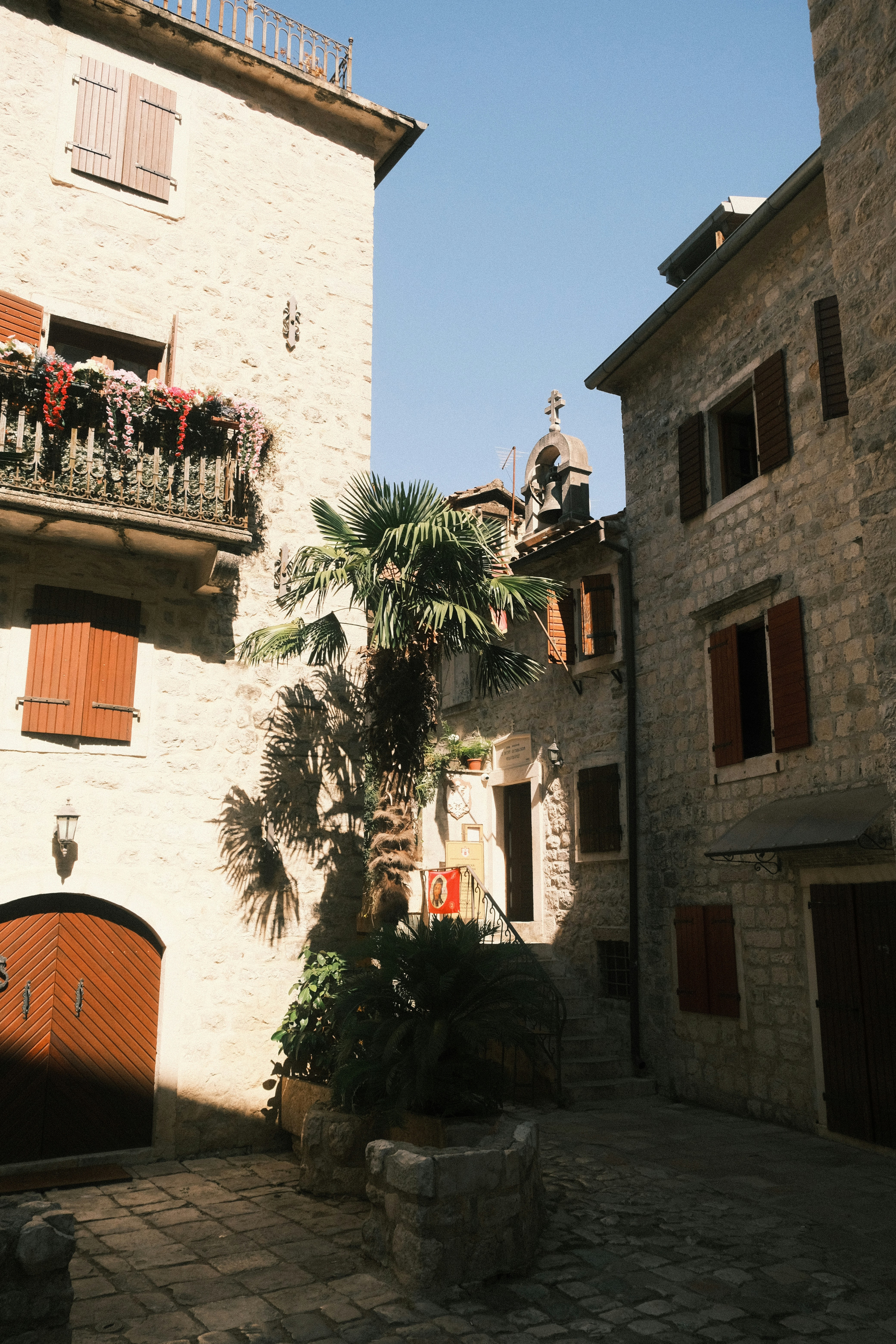 Sunlit Alleyway in a Mediterranean Terrace